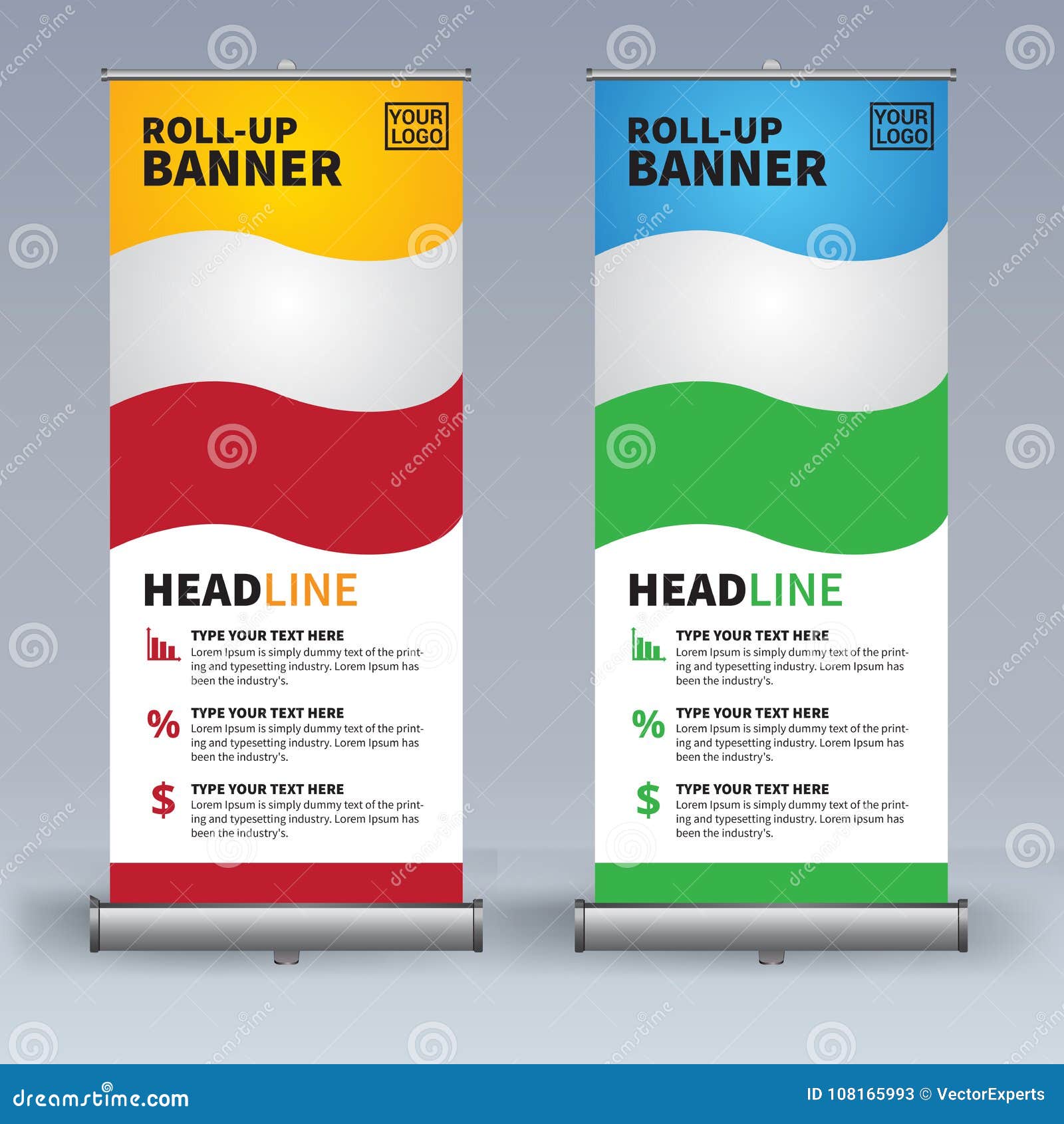 Roll Up Banner Design Template, Vertical, Abstract Background, Pull Up ...