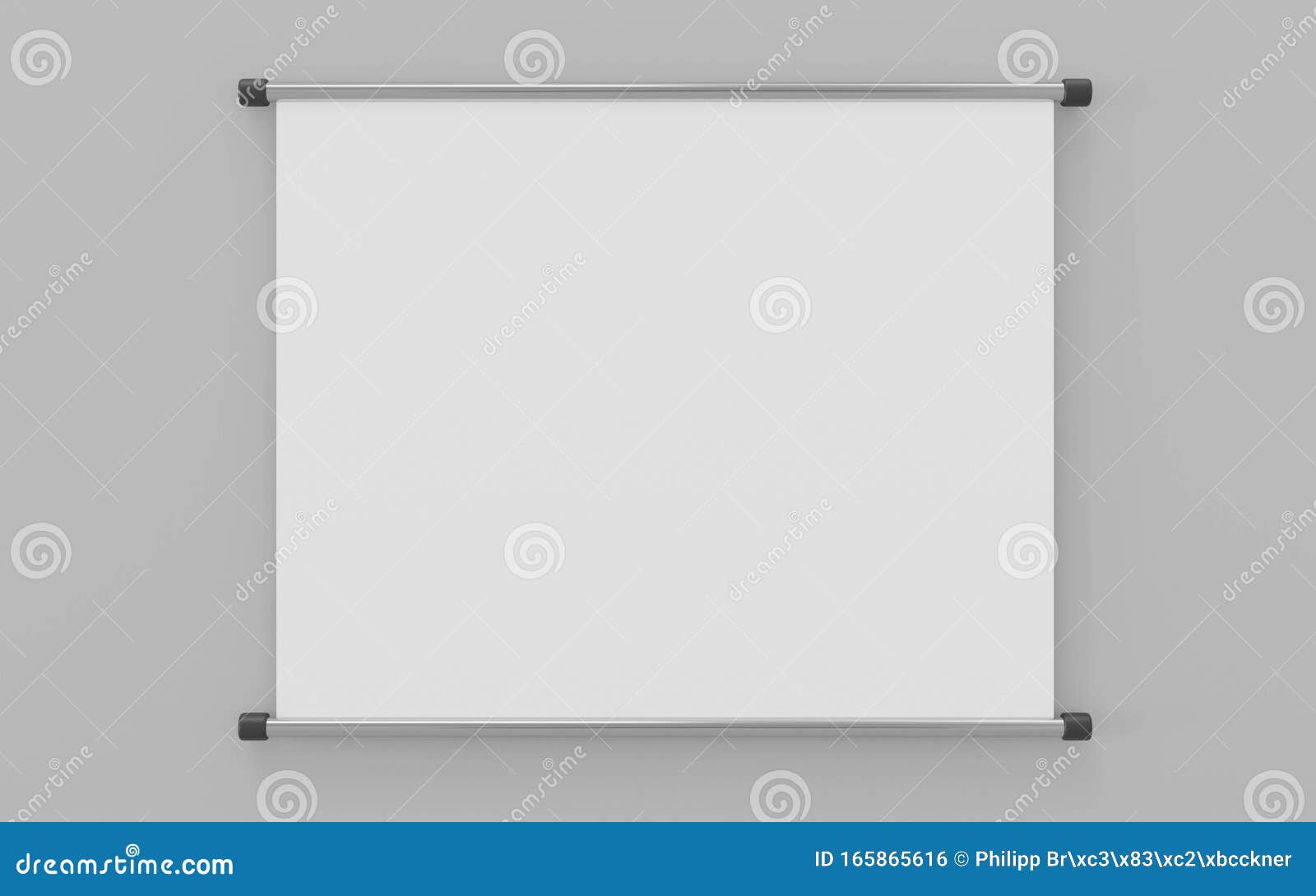 Roll Up Banner with Paper Canvas Texture, Isolated on Grey Background ...