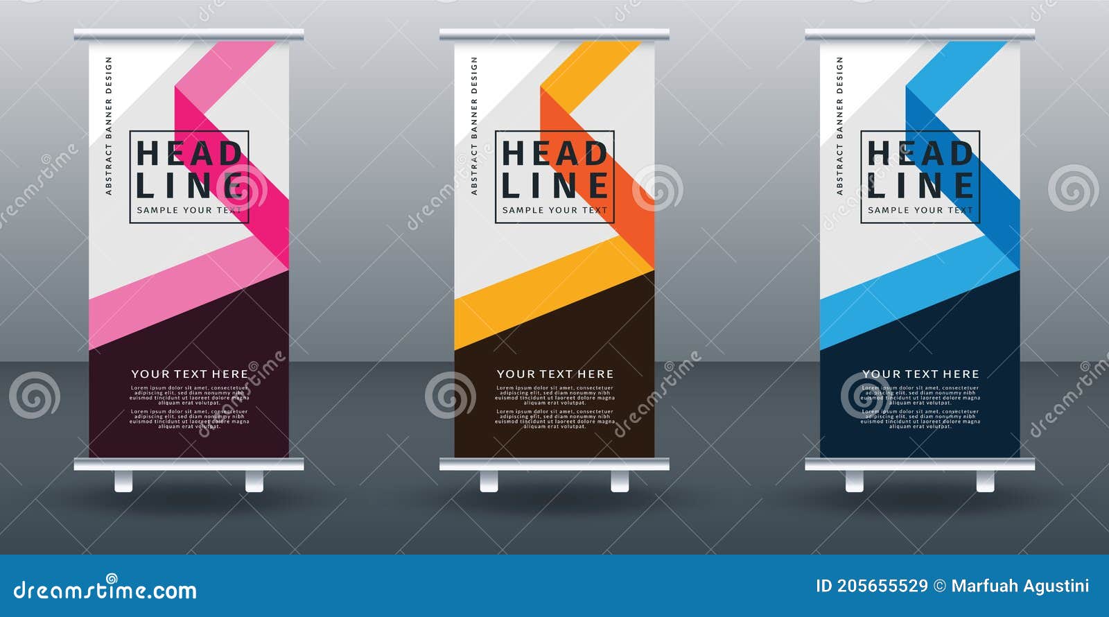 Roll Up Banner Set Design Template Design. Vector Illustration Stock ...