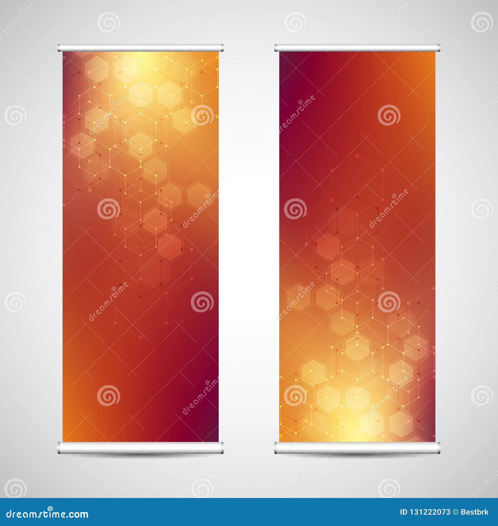 Roll Up Banner Stands with Abstract Geometric Background of Hexagons ... Roll Up Banner Stands with Abstract Geometric Background of Hexagons ...