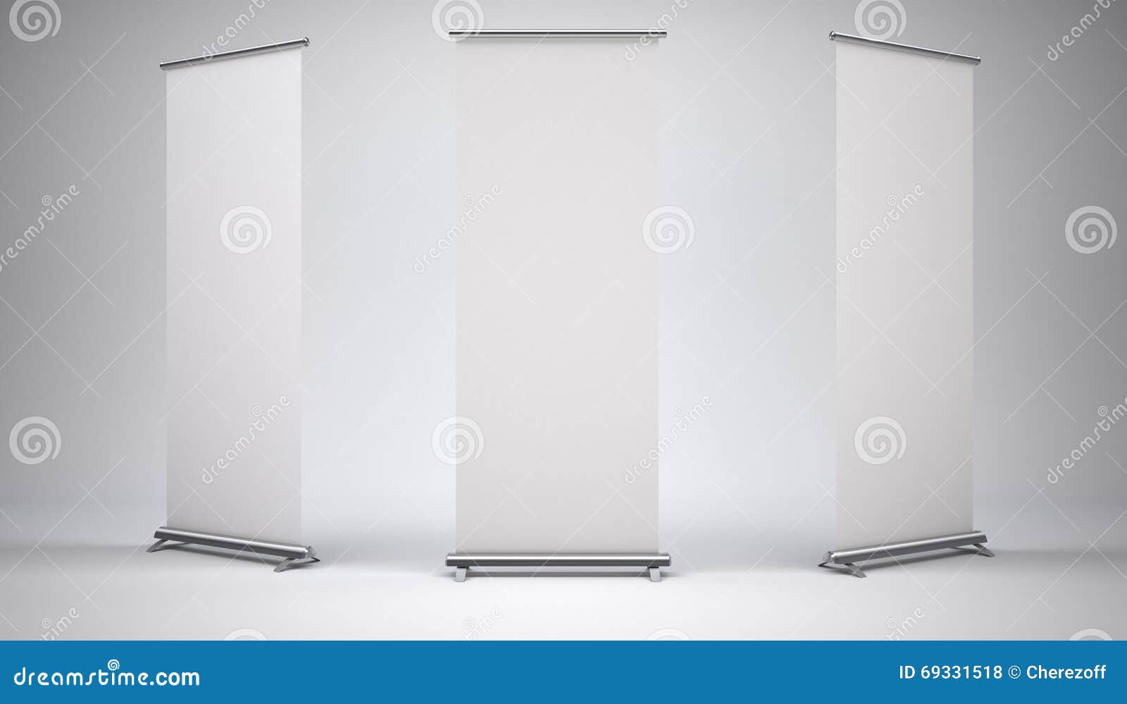 Roll Up Banners with Paper Canvas Texture Stock Illustration ...