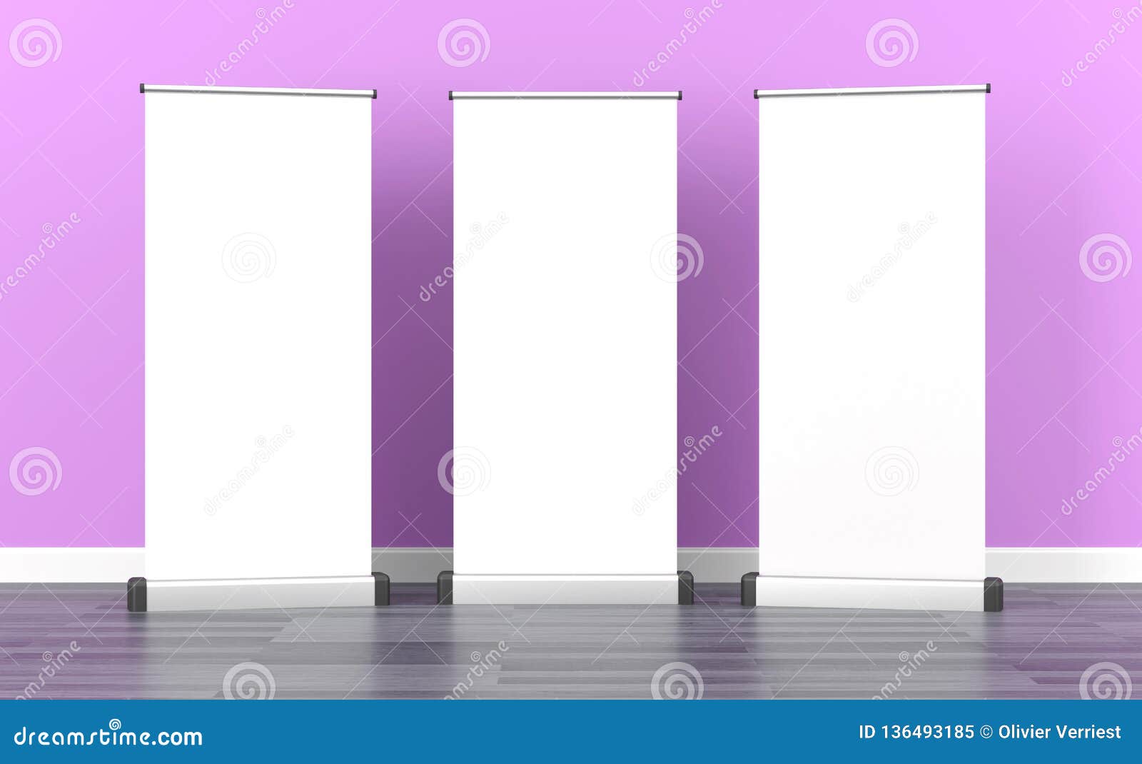 Roll-up Blank Template Promotion Panel Stand Gallery Stock Illustration ...