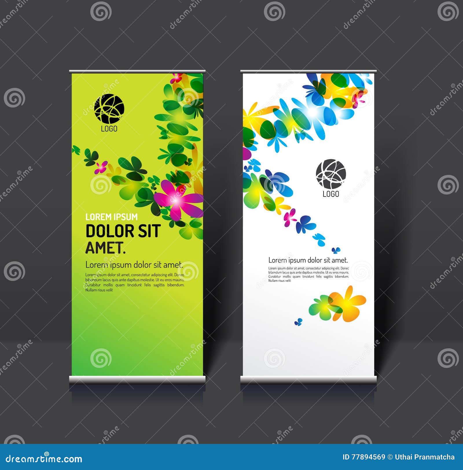 Roll Up Business Brochure Poster Banner Design Vertical Template Stock ...