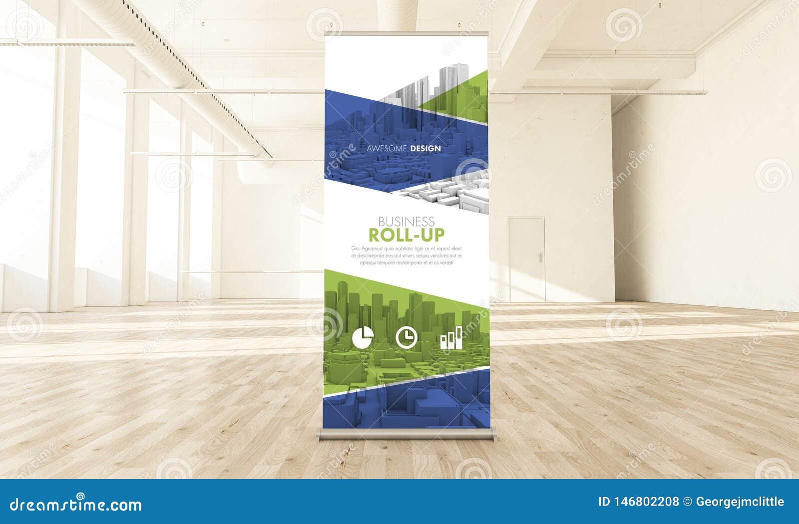Roll Up Design at Hall Interior Stock Illustration - Illustration of ...