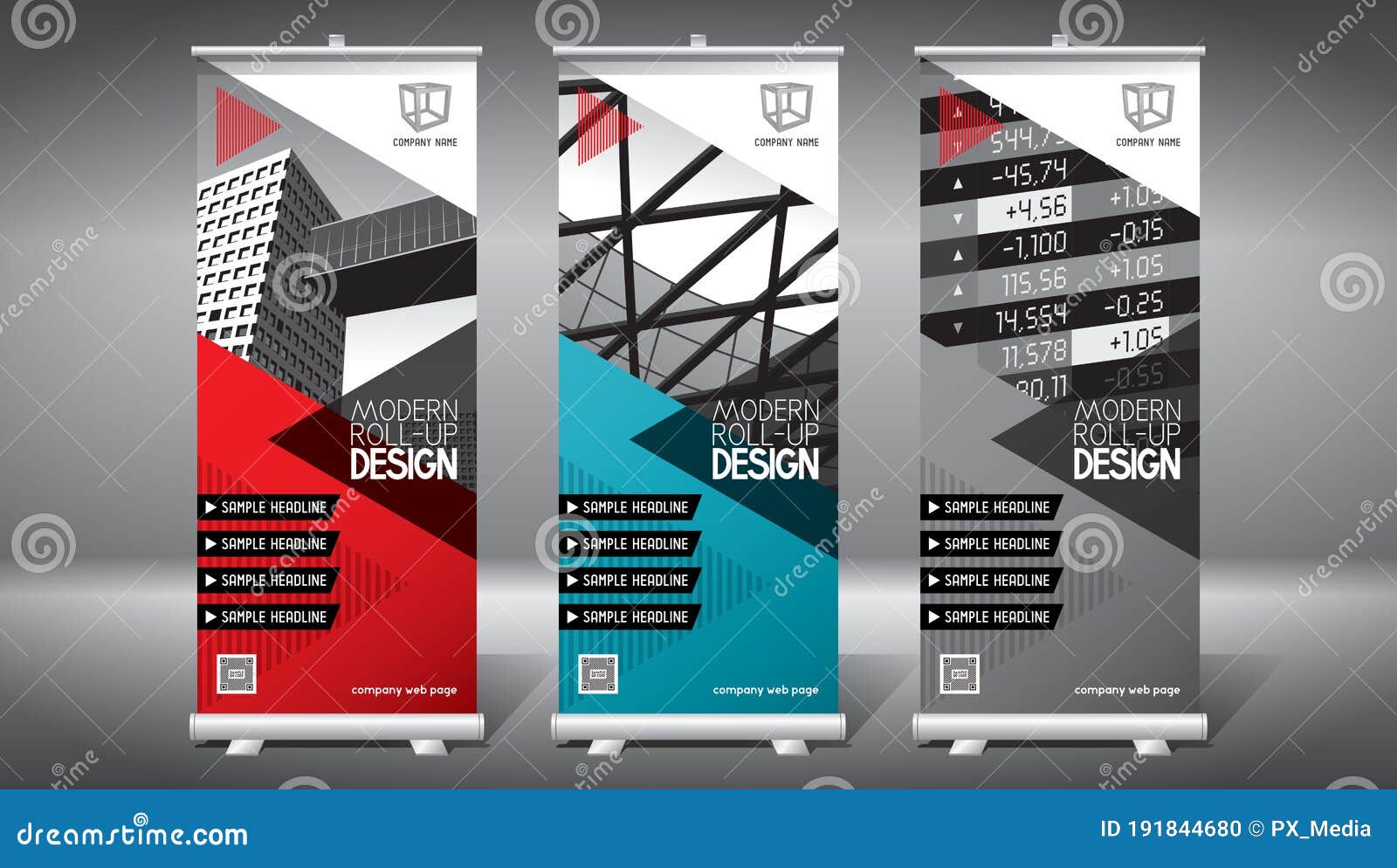 Roll-up Template, Design 85x200 Cm - Modern Office Buildings Stock ...