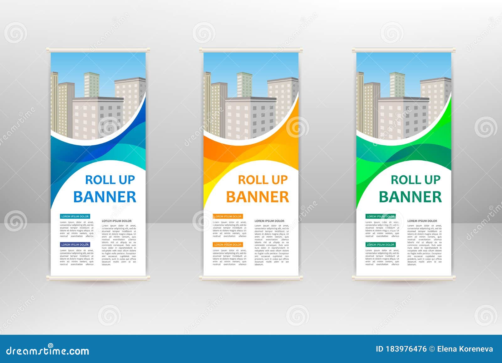 Roll up vertical banner stock vector. Illustration of flyer - 183976476