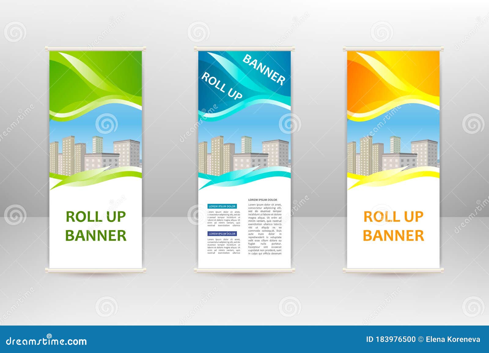 Roll up vertical banner stock vector. Illustration of board - 183976500