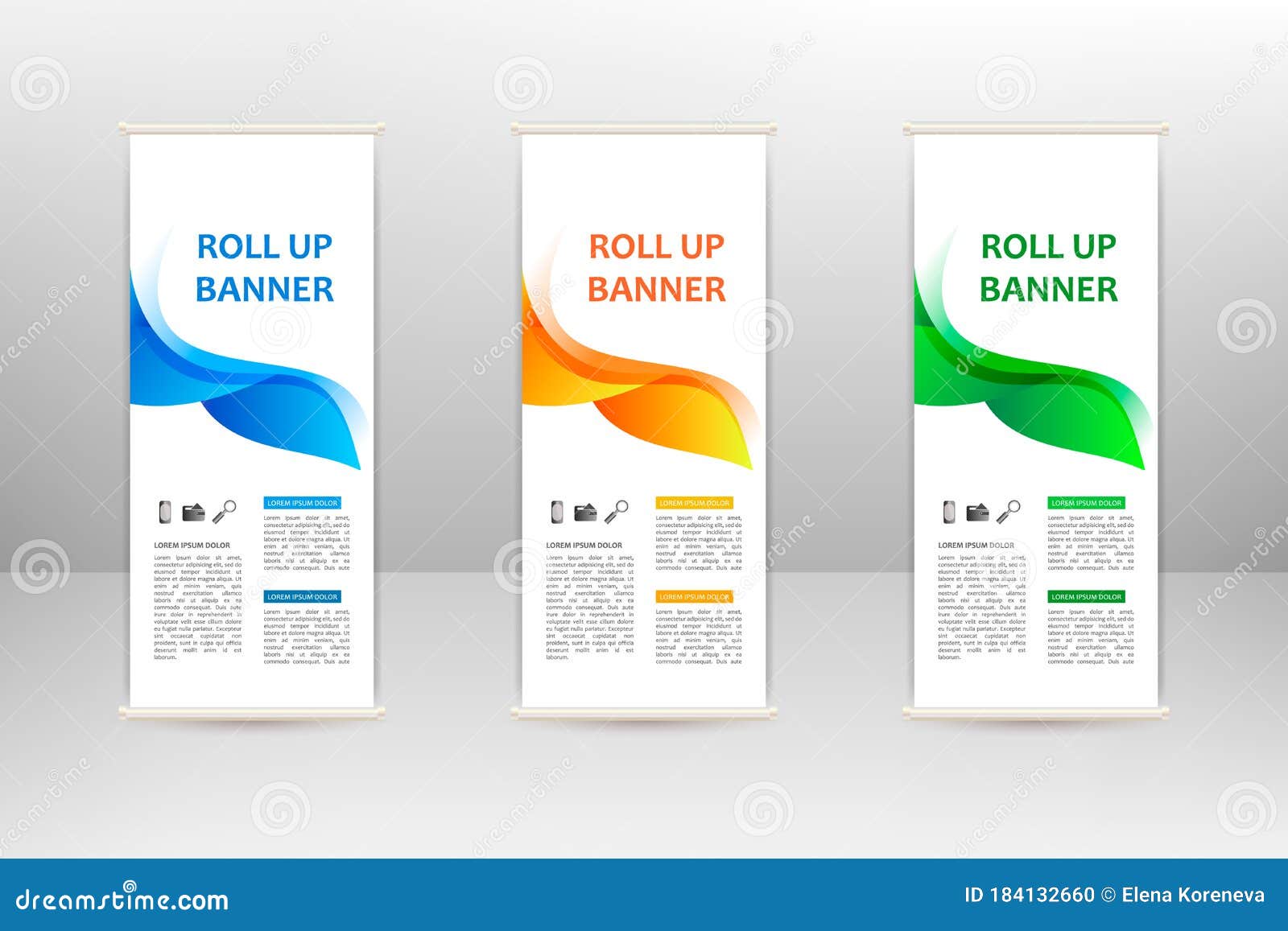 Roll up vertical banner stock vector. Illustration of information ...