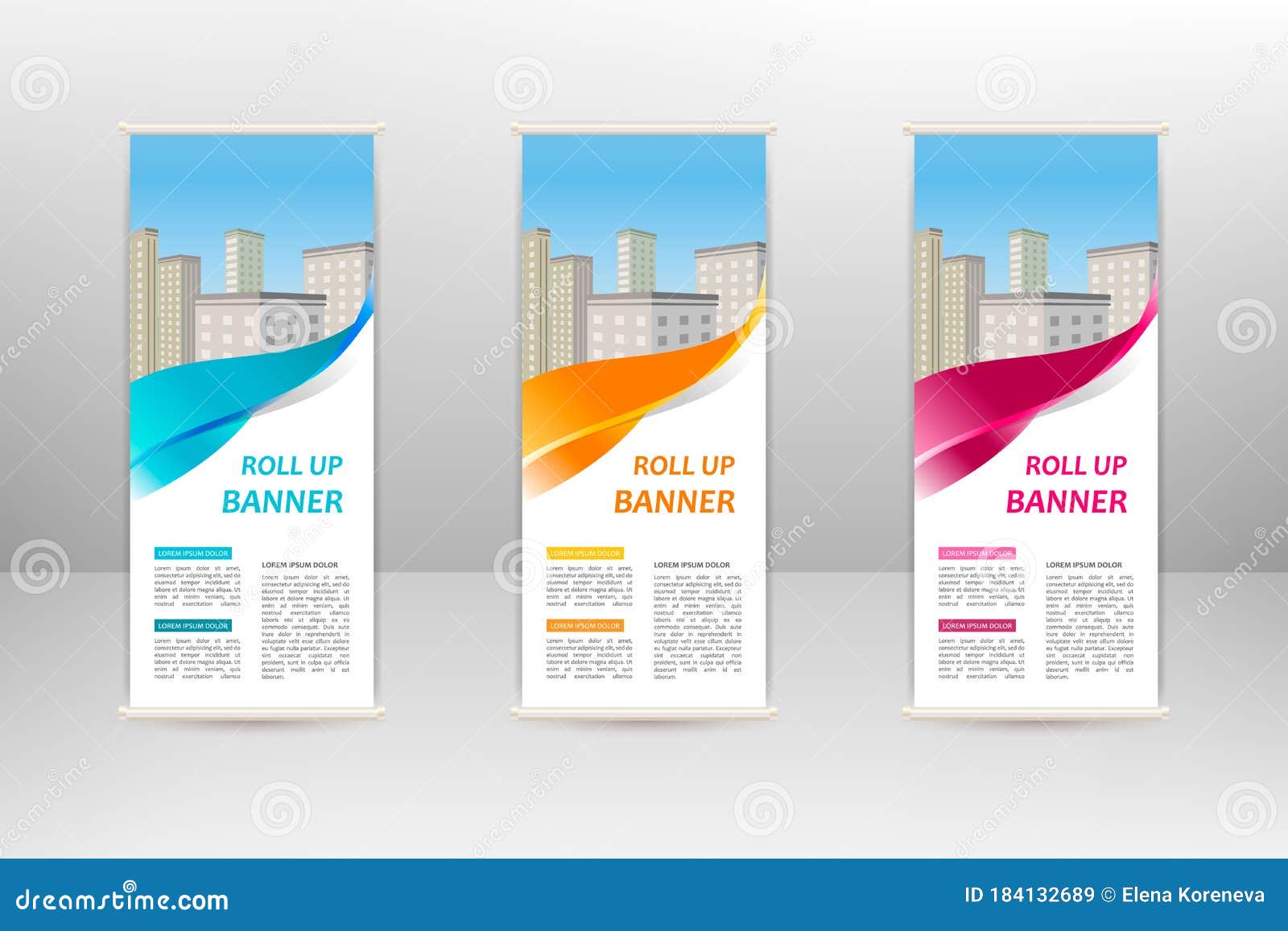 Roll up vertical banner stock vector. Illustration of infographic ...