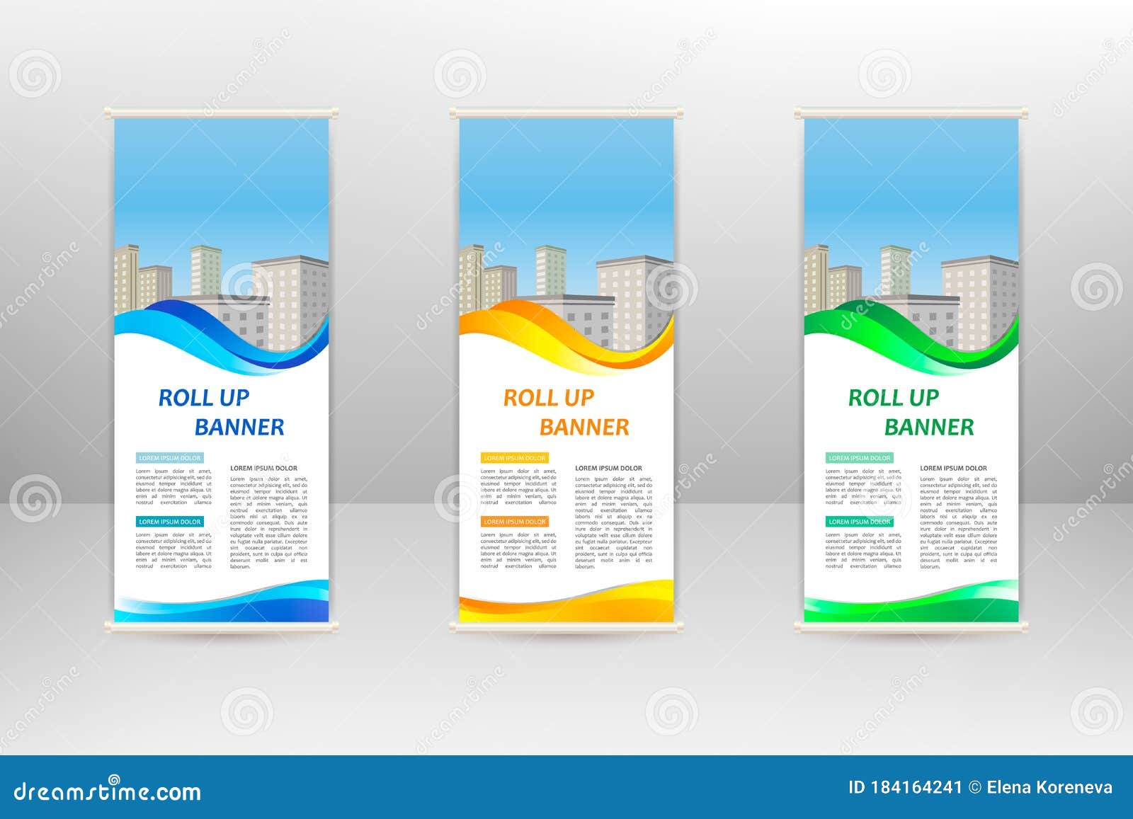 Roll up vertical banner stock vector. Illustration of green - 184164241