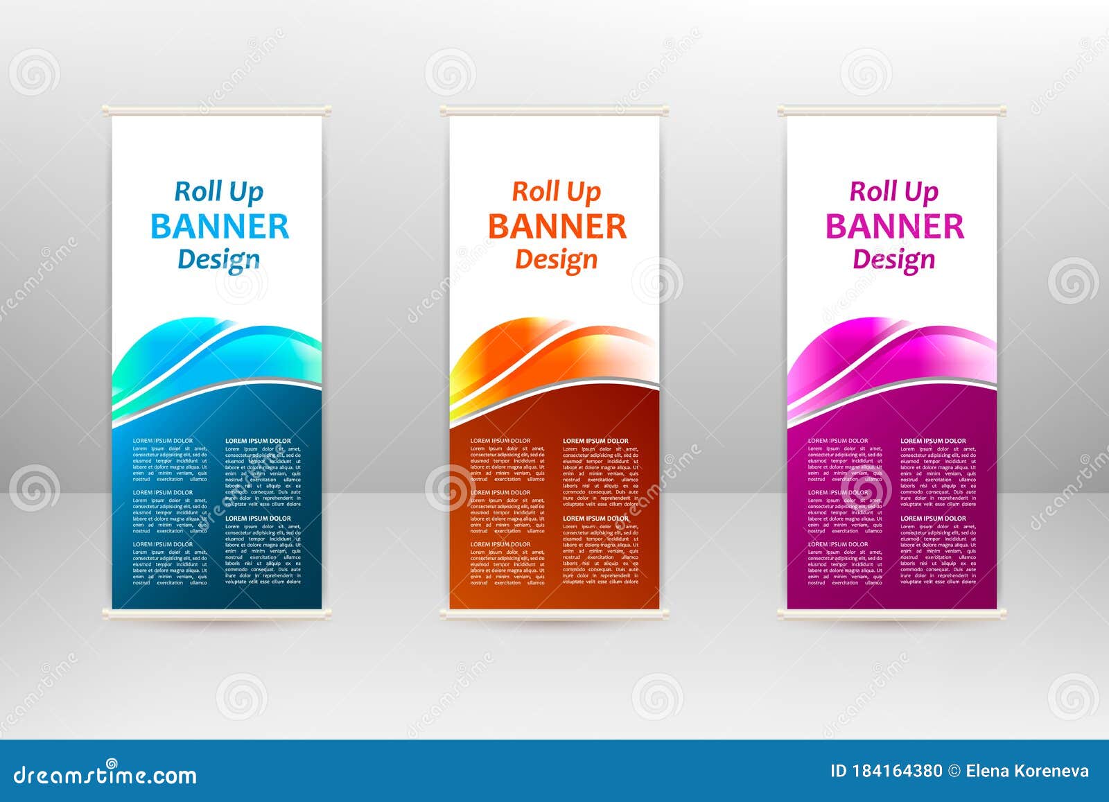 Roll up vertical banner stock vector. Illustration of invite - 184164380