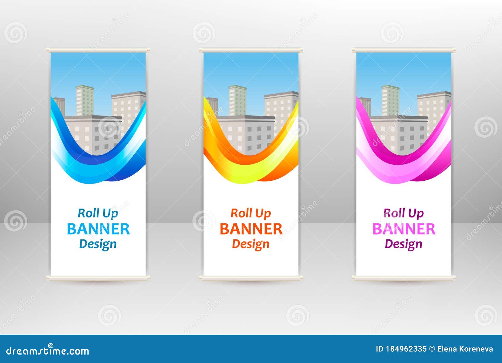 Roll Up Vertical Banner, Business Design Template Stock Vector ...