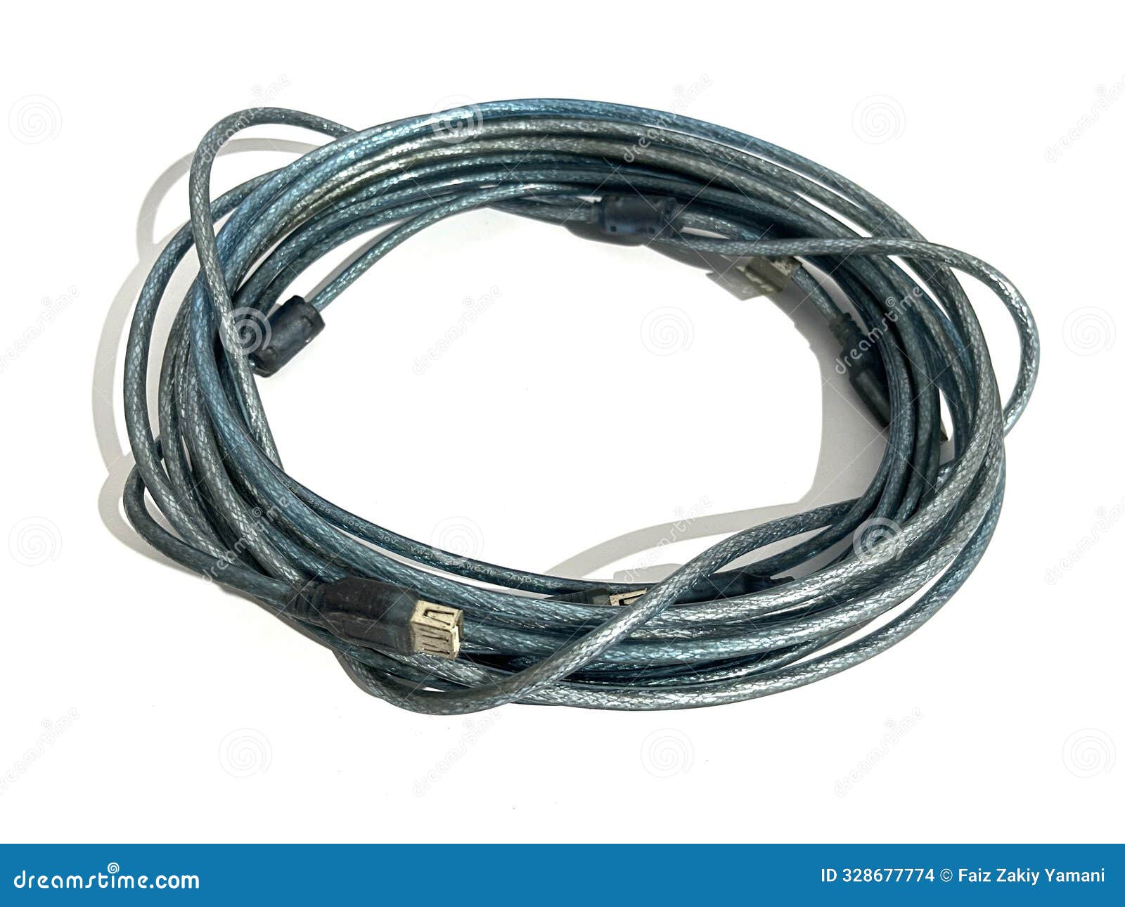 Roll of USB Cable Extension Isolated on White Background Stock Photo ...