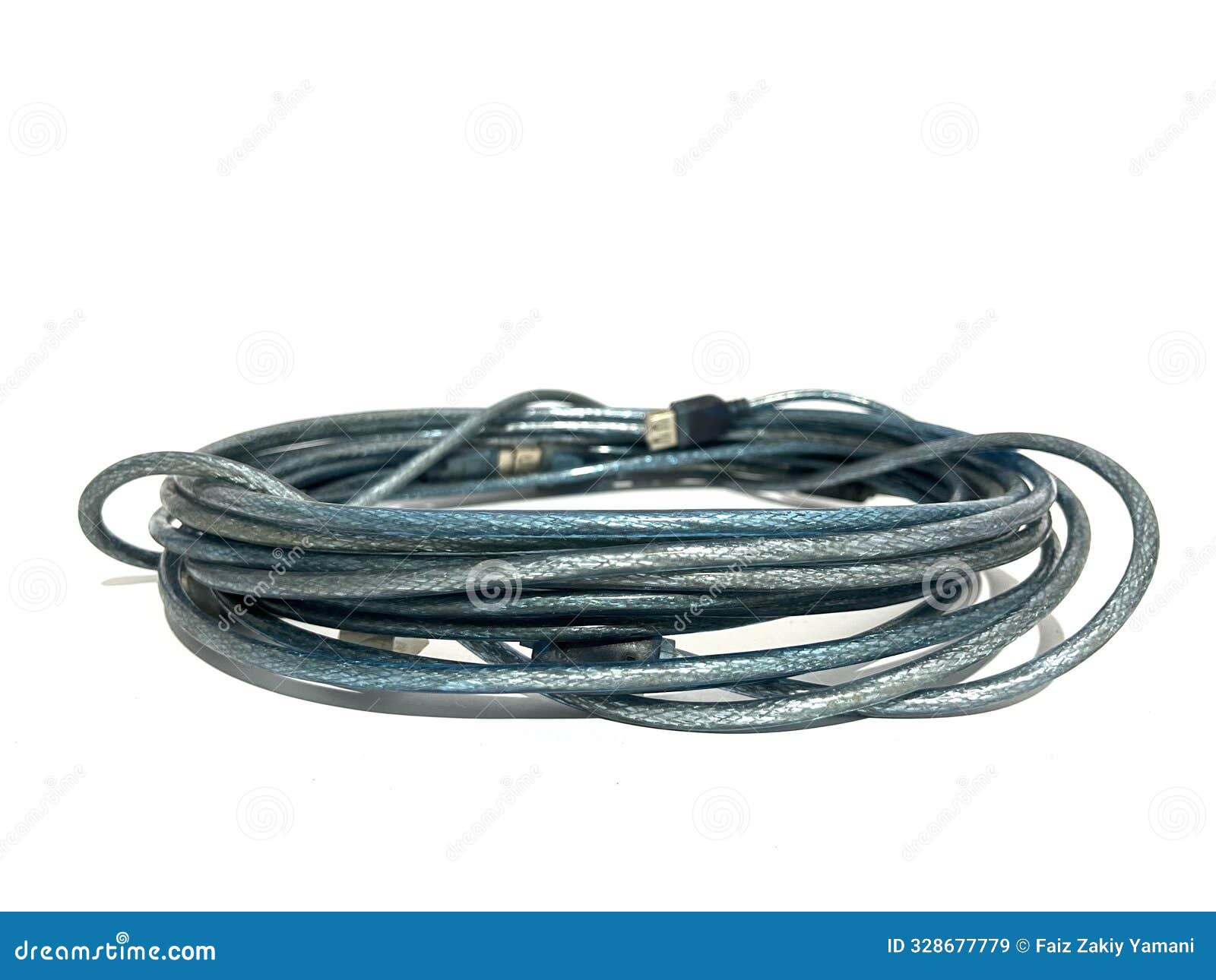 Roll of USB Cable Extension Isolated on White Background Stock Image ...