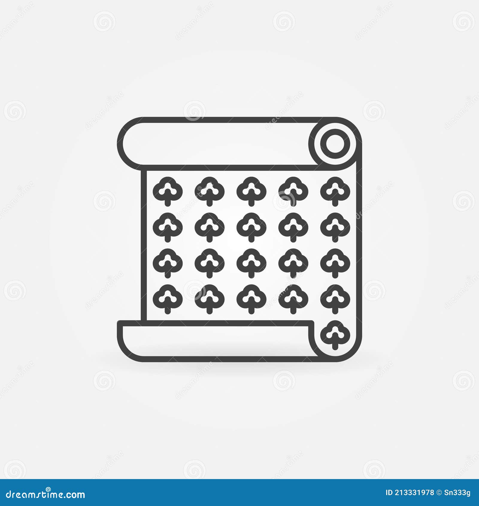 Roll of Wallpaper with Pattern Vector Concept Line Icon Stock Vector ...