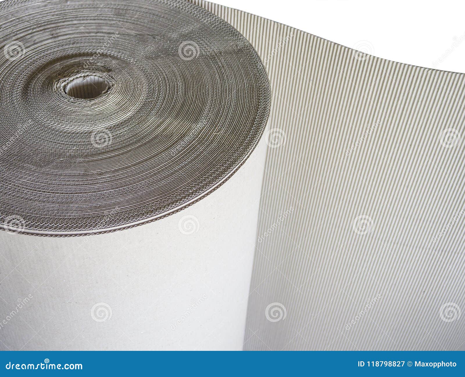 Roll Of Wave Craft Paper Folded In Random, Brown Corrugated Cardboard ...