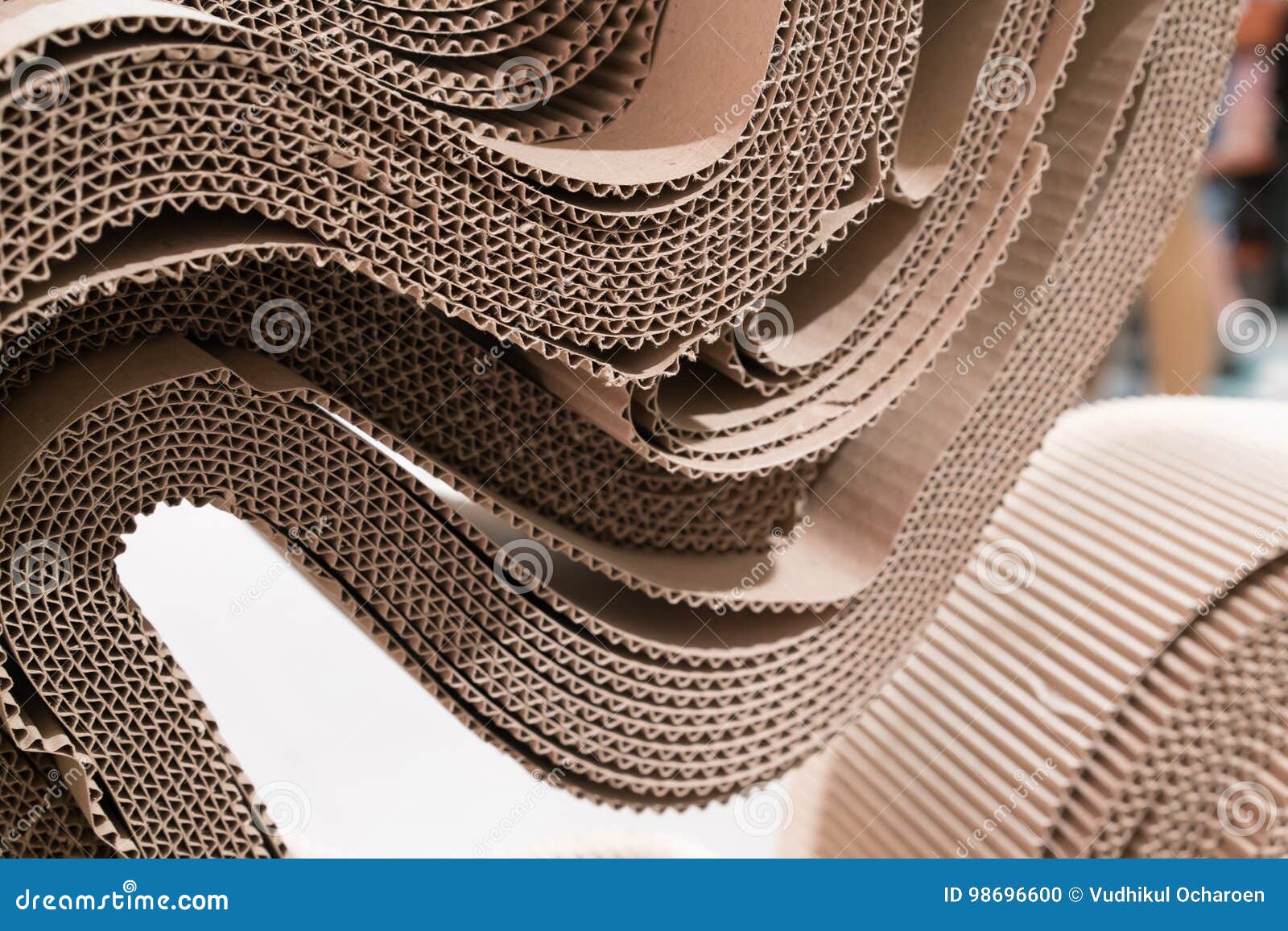 Roll of Wavy Craft Paper Folded in Random. Stock Photo - Image of line ...