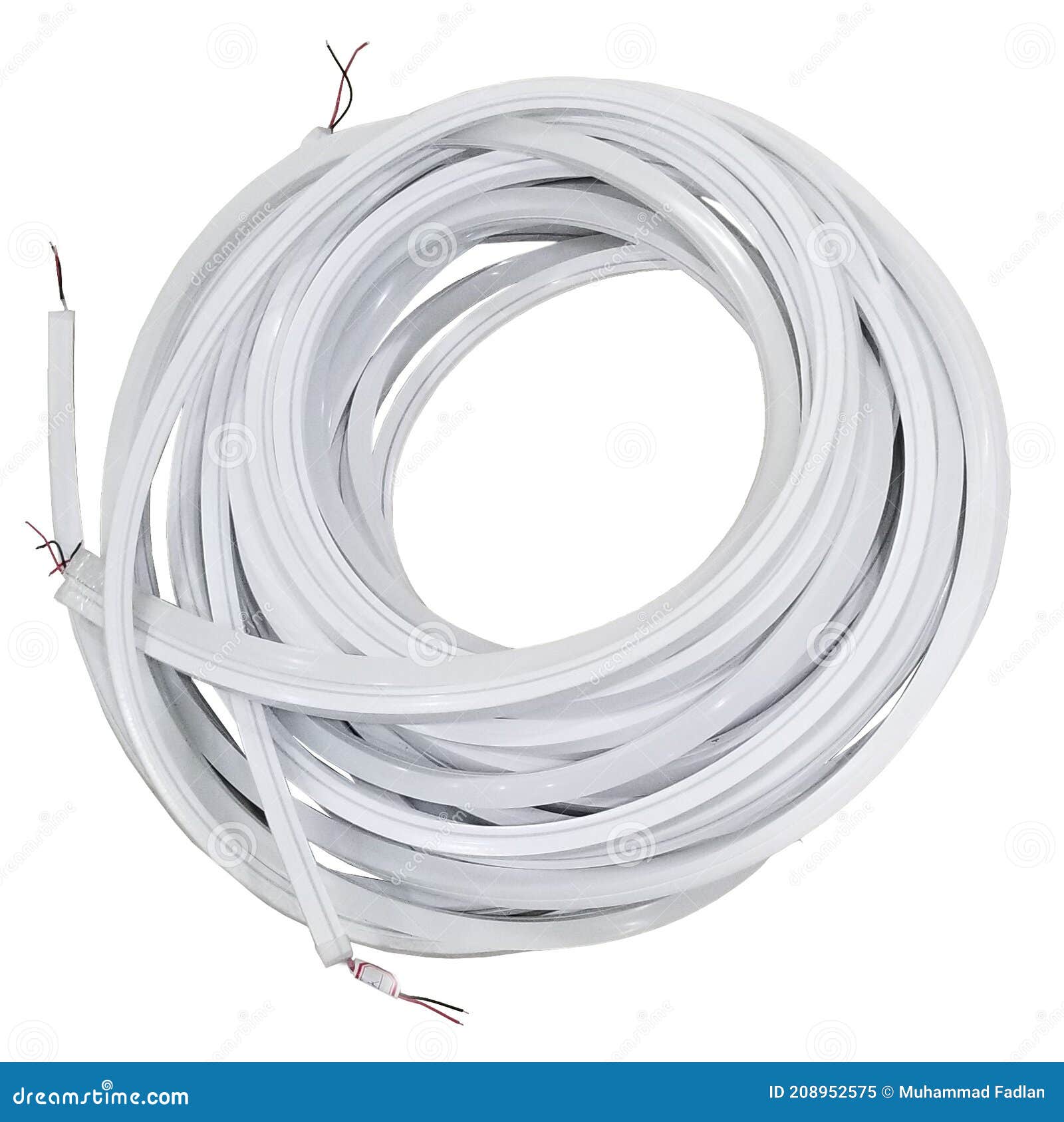 A Roll of White Cable on White Background Stock Image - Image of roll ...