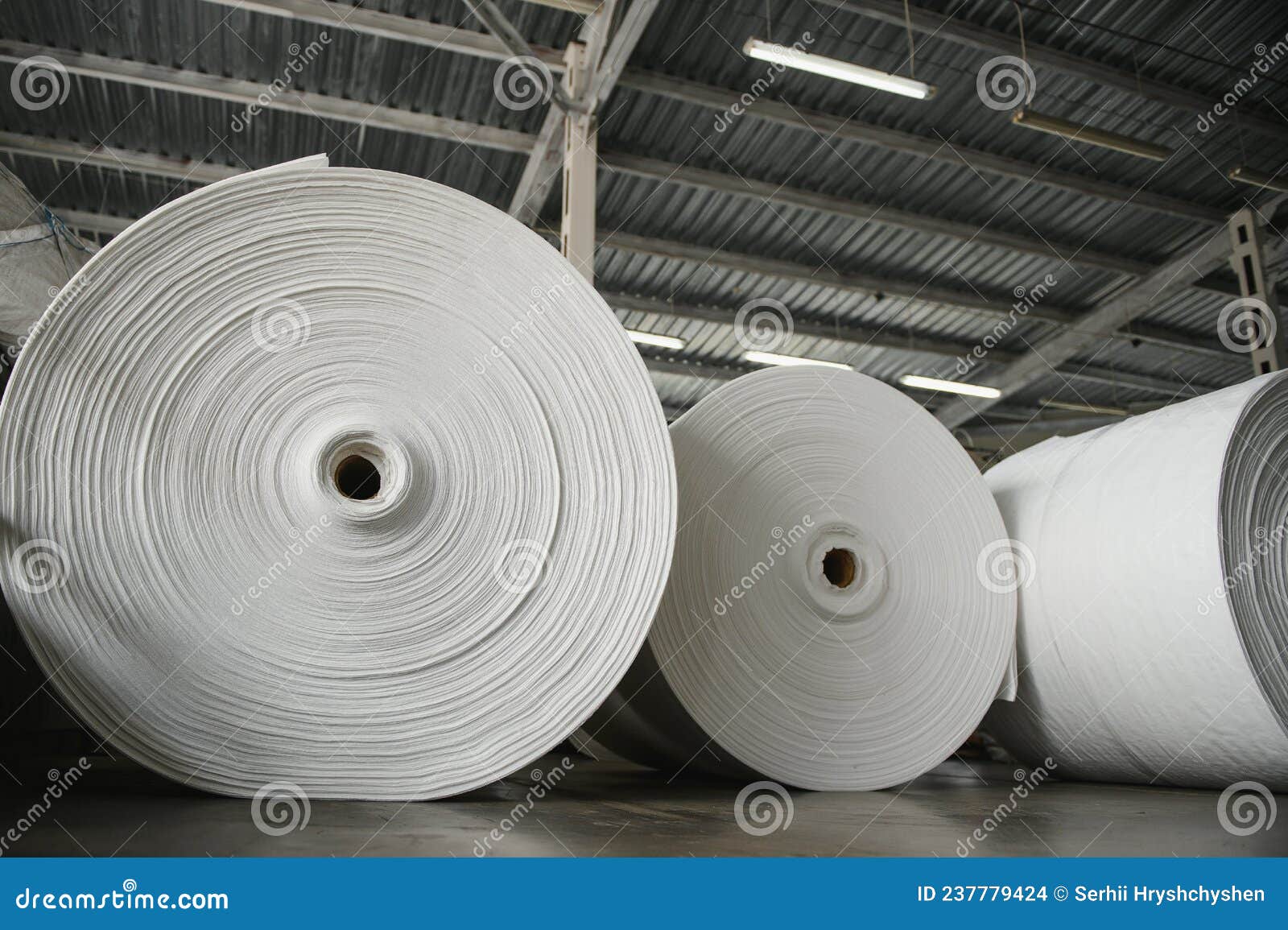 Roll of White Fabric for Cutting Stock Photo - Image of pattern, sewing ...