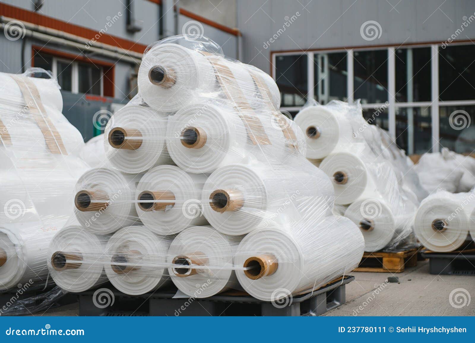 Roll of White Fabric for Cutting Stock Image - Image of industrial ...