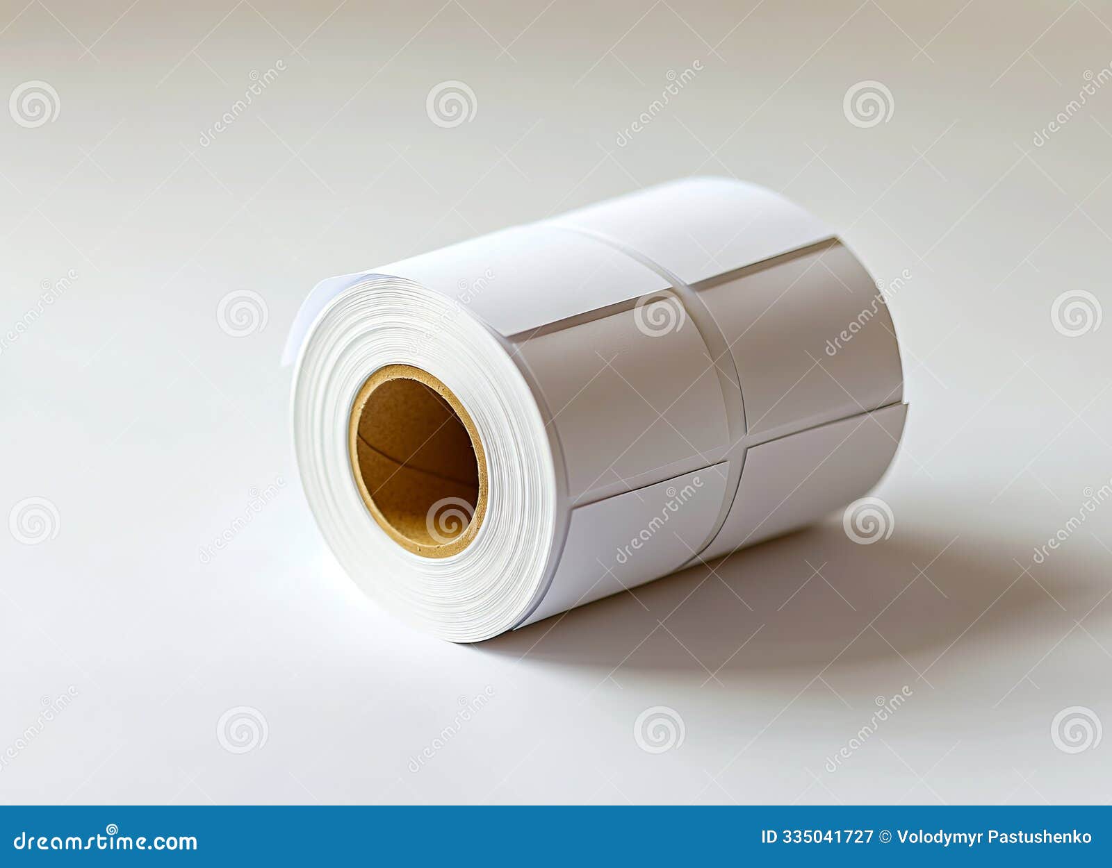 A Roll of White Labels on a White Surface Stock Image - Image of roll ...