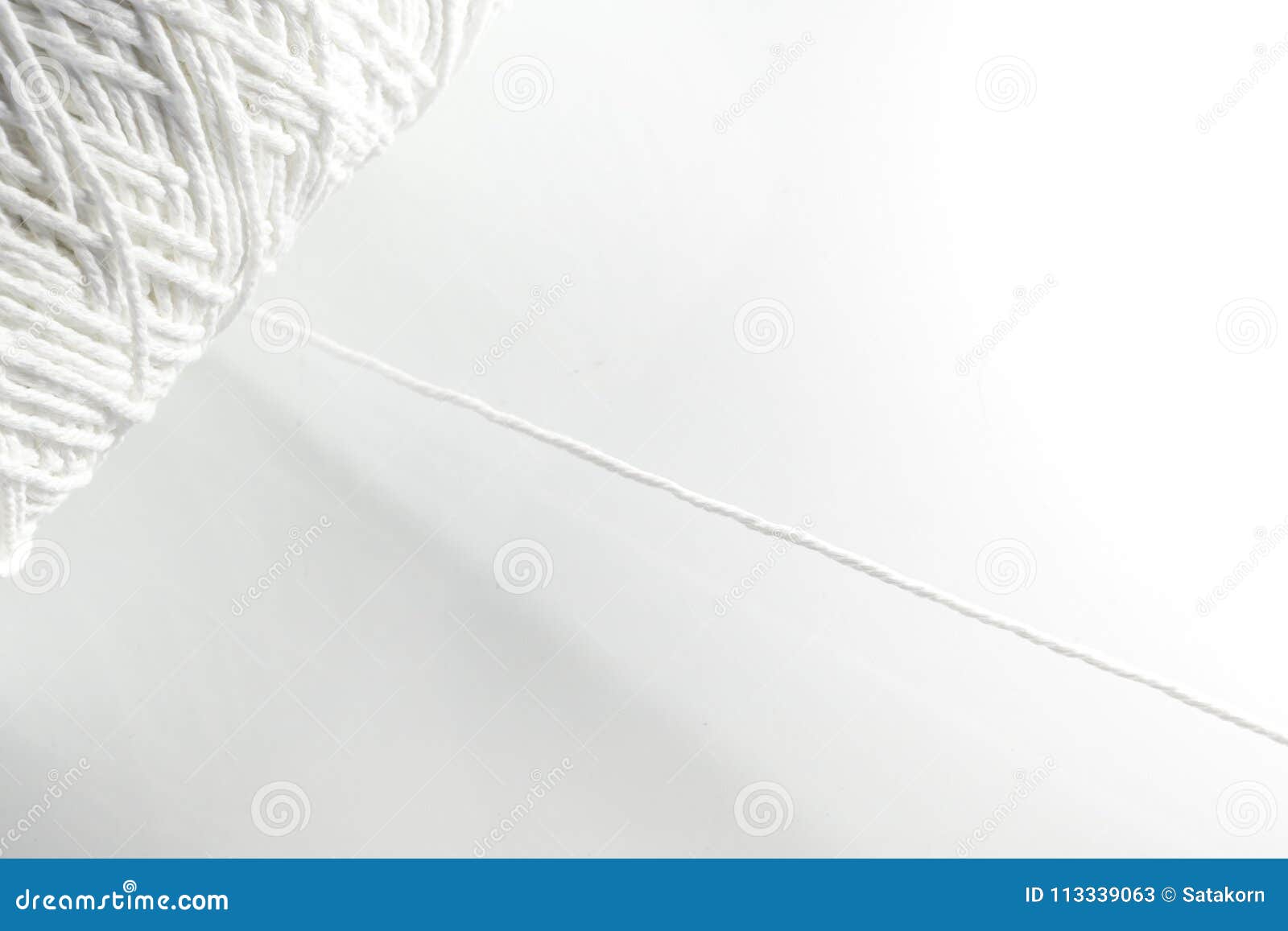Roll of White Rope on White Background Stock Image - Image of fiber ...