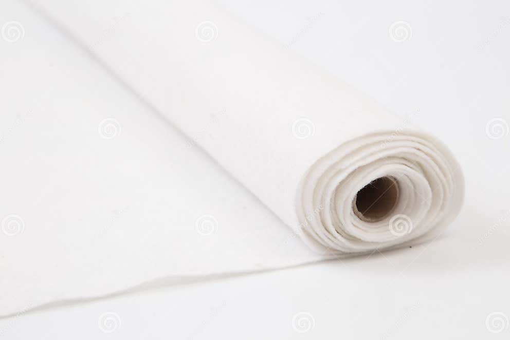 Roll of White Thick Fabric on the White Background Stock Image - Image ...