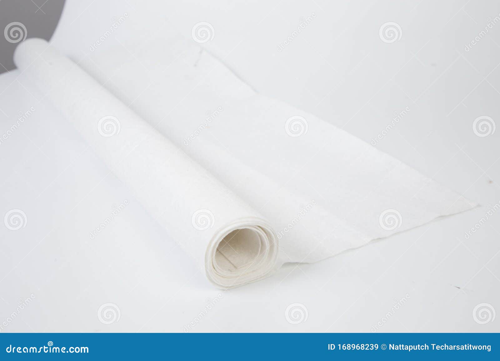 Roll of White Thick Fabric on the White Background Stock Image - Image ...