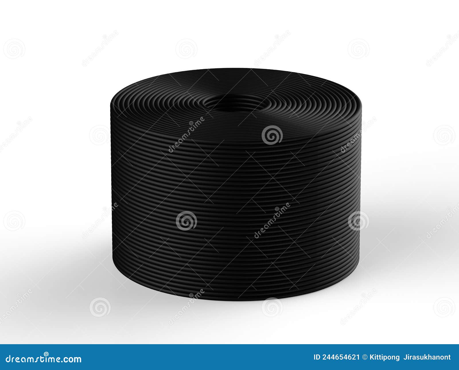 Roll The Cable Which Stretched Silhouette, Royalty-Free Stock Image ...