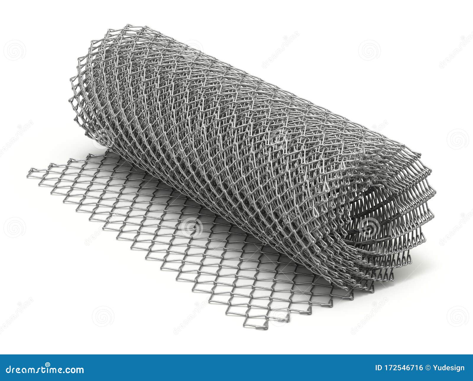 Roll of Wire Chain Link Mesh Stock Illustration - Illustration of ...