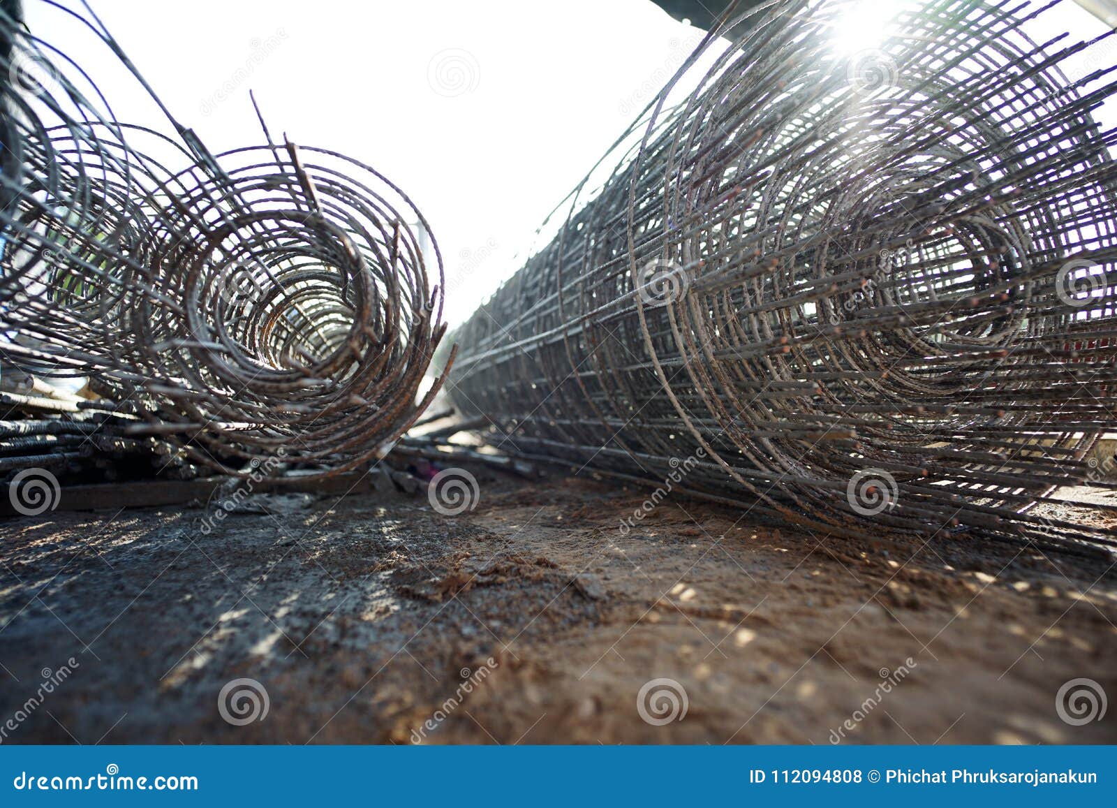 Roll of Wire Mesh at the Construction Site Stock Photo - Image of floor ...
