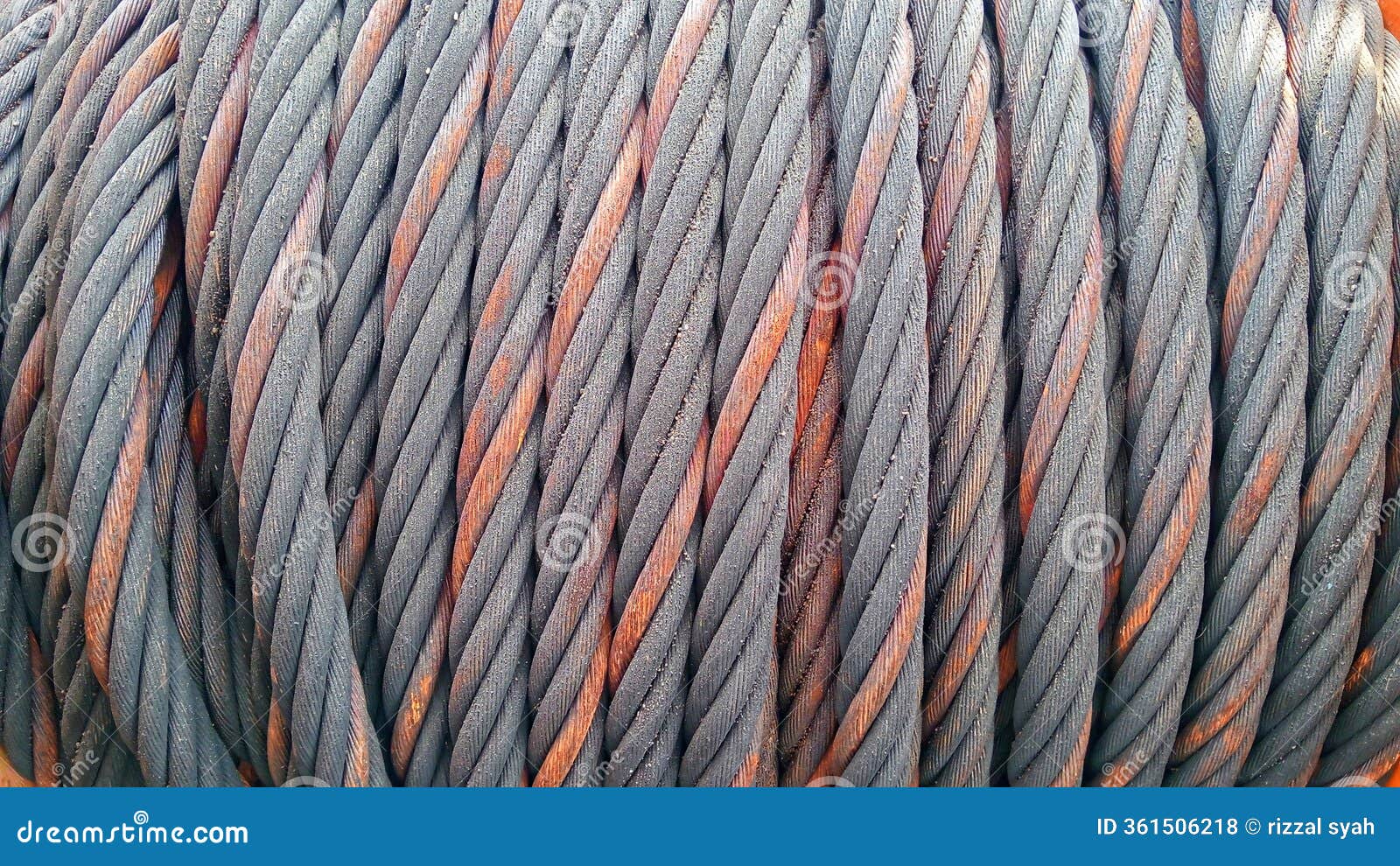 Roll of Wire Rope Sling, Close Up Stock Photo - Image of close, wire ...