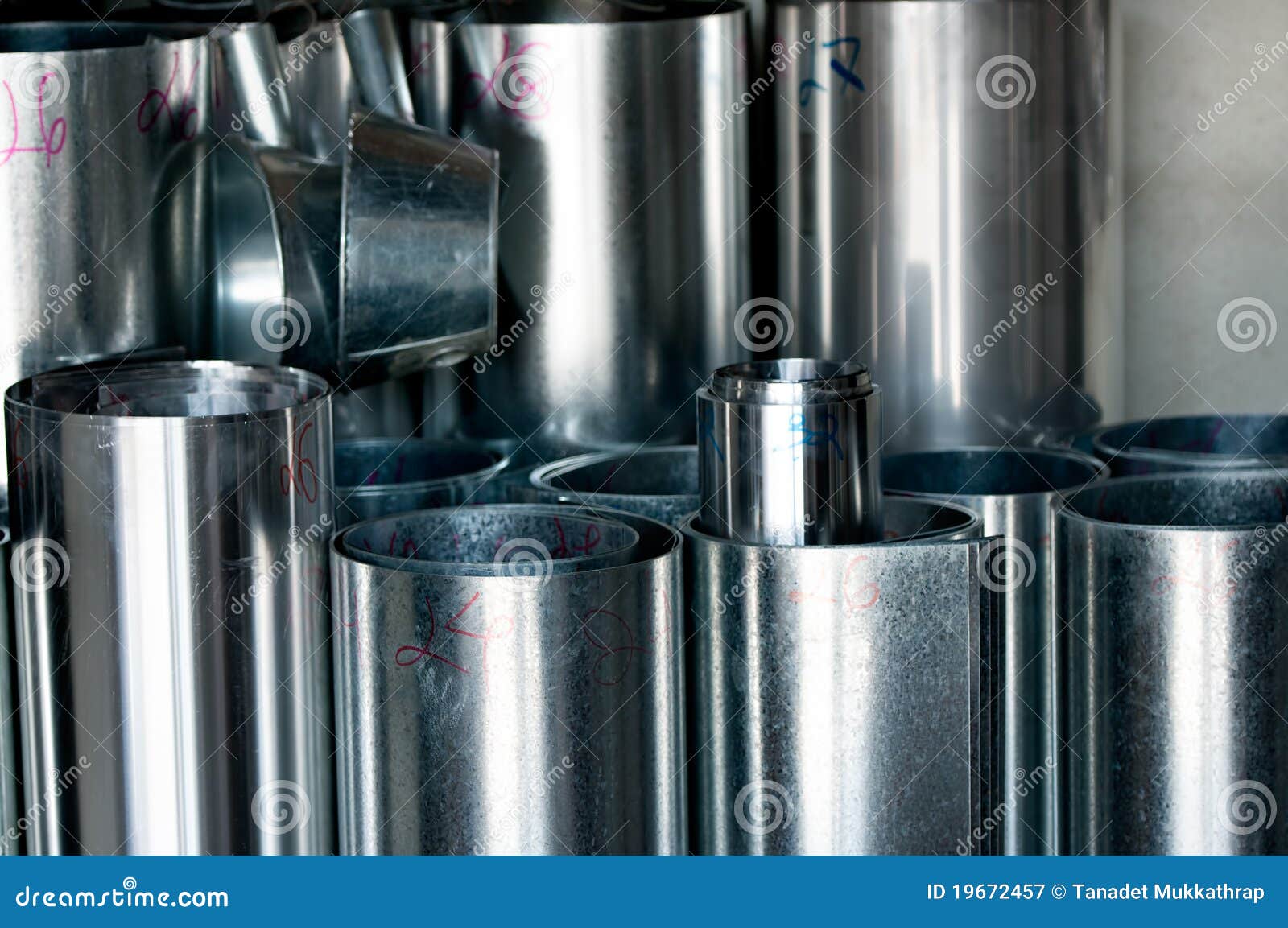 Roll of zinc sheet stock image. Image of technology, surface - 19672457