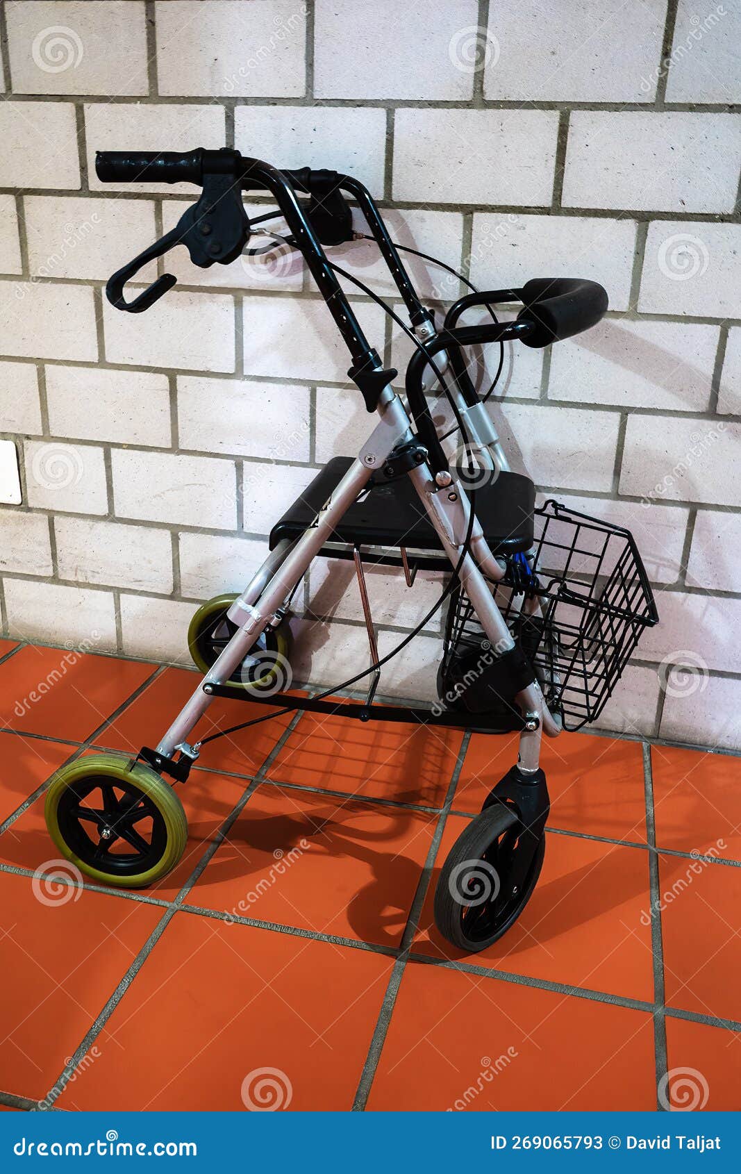 Rollator next to the wall stock image. Image of tool - 269065793
