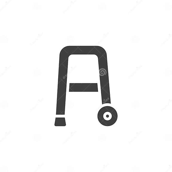 Rollator Walker Vector Icon Stock Vector - Illustration of simple ...