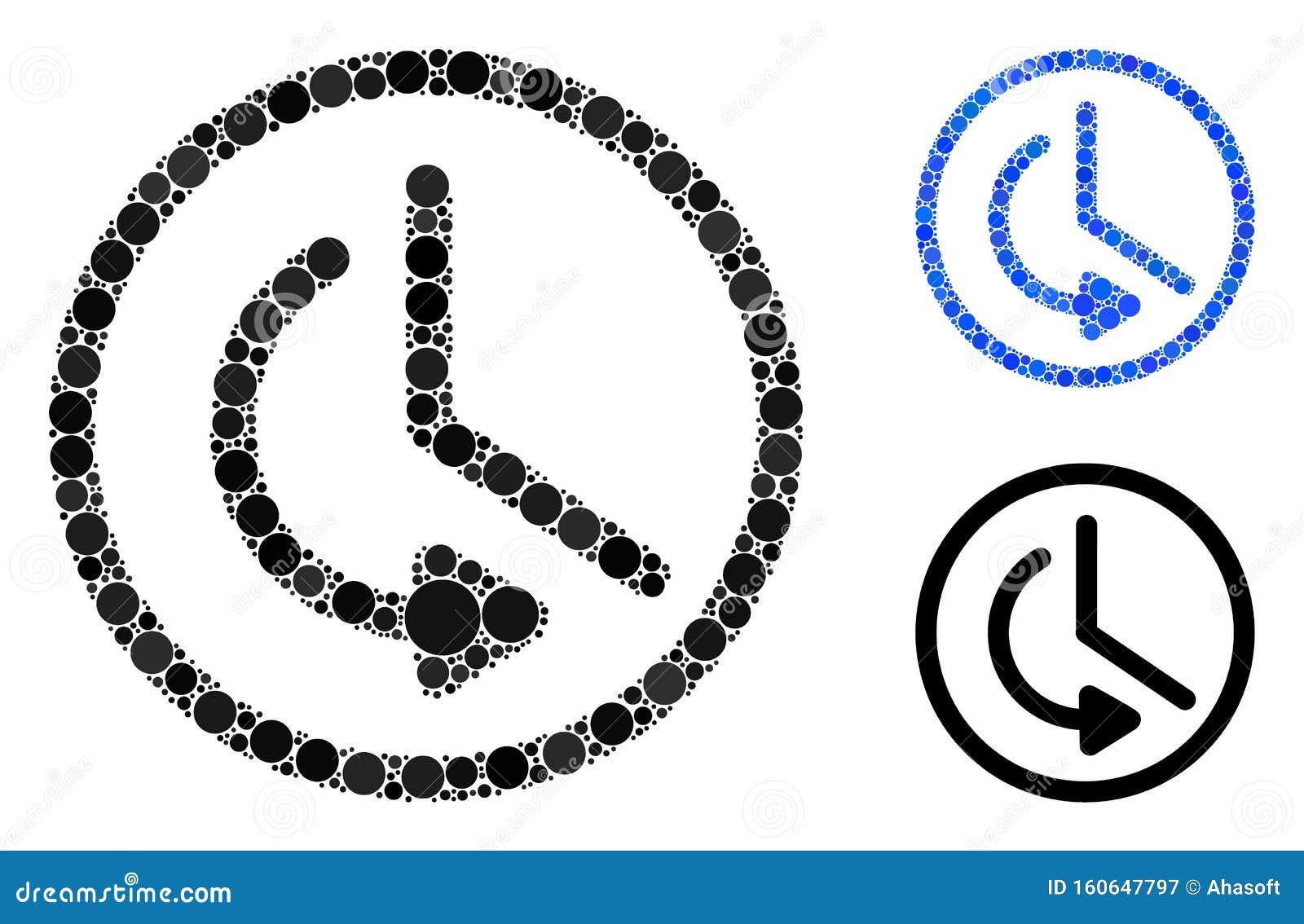 Rollback Time Composition Icon of Circle Dots Stock Vector ...