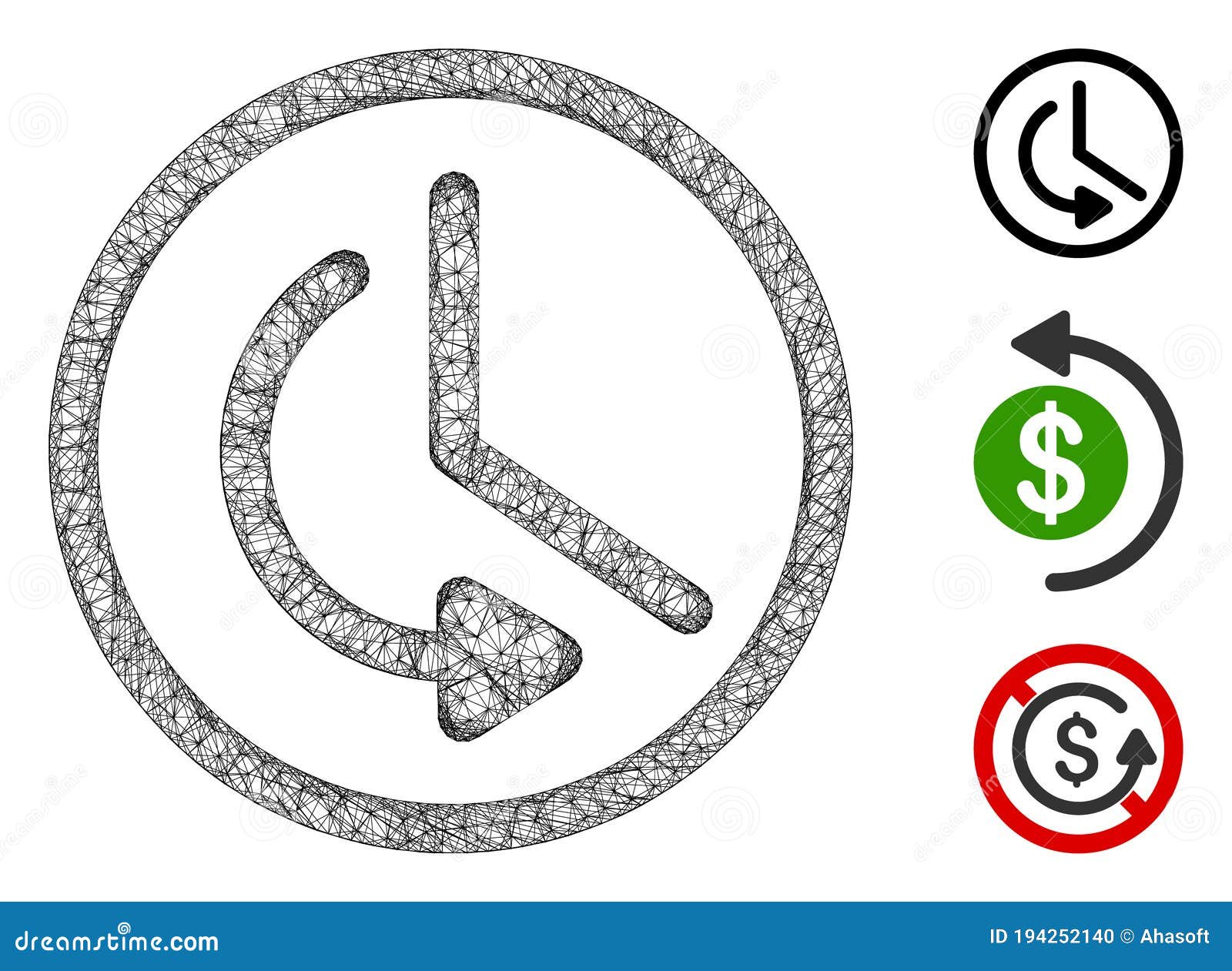 Rollback Time Polygonal Web Vector Mesh Illustration Stock Vector ...