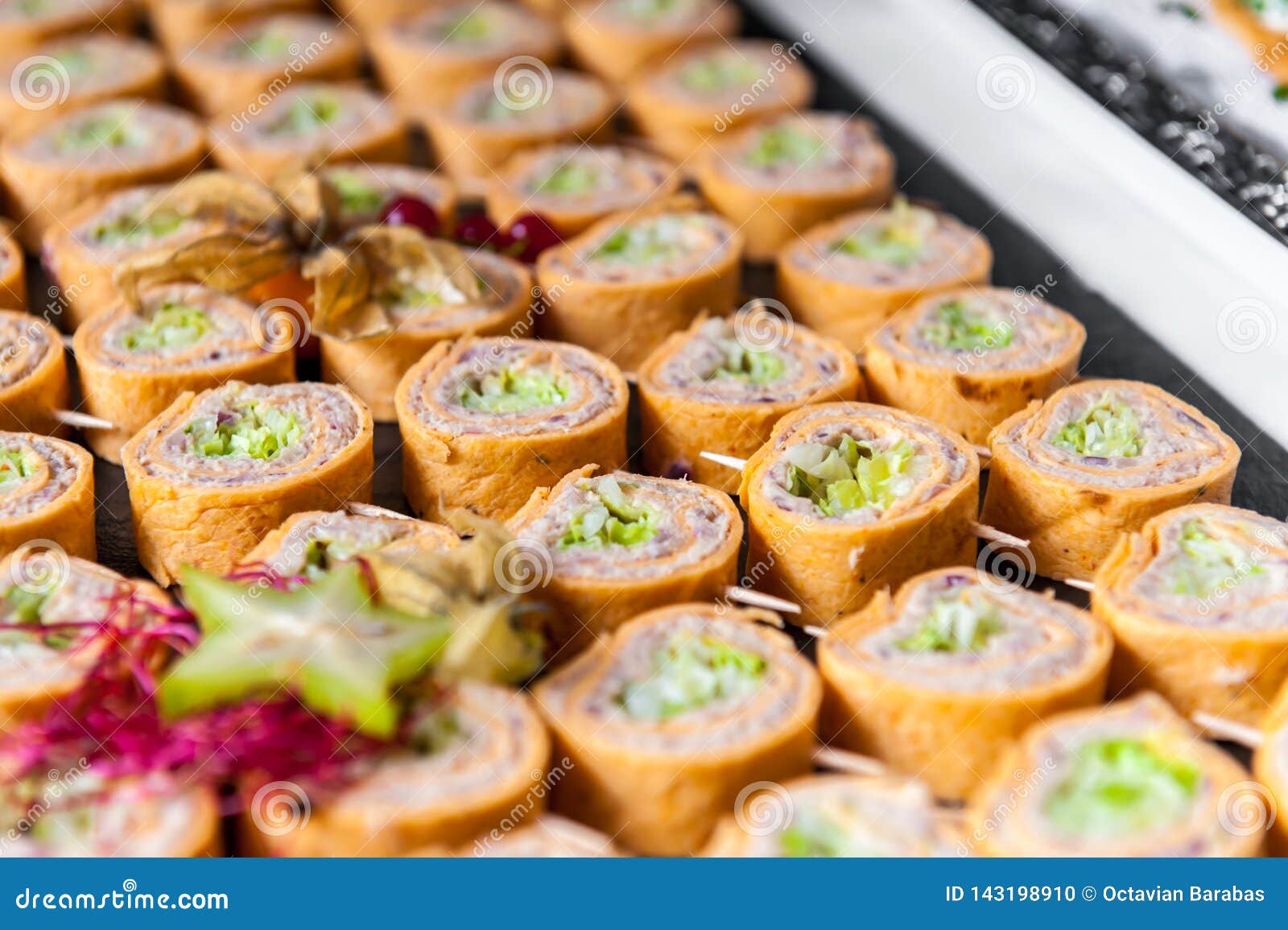 Rolled Appetizers with Fish Paste Stock Photo - Image of dinner ...