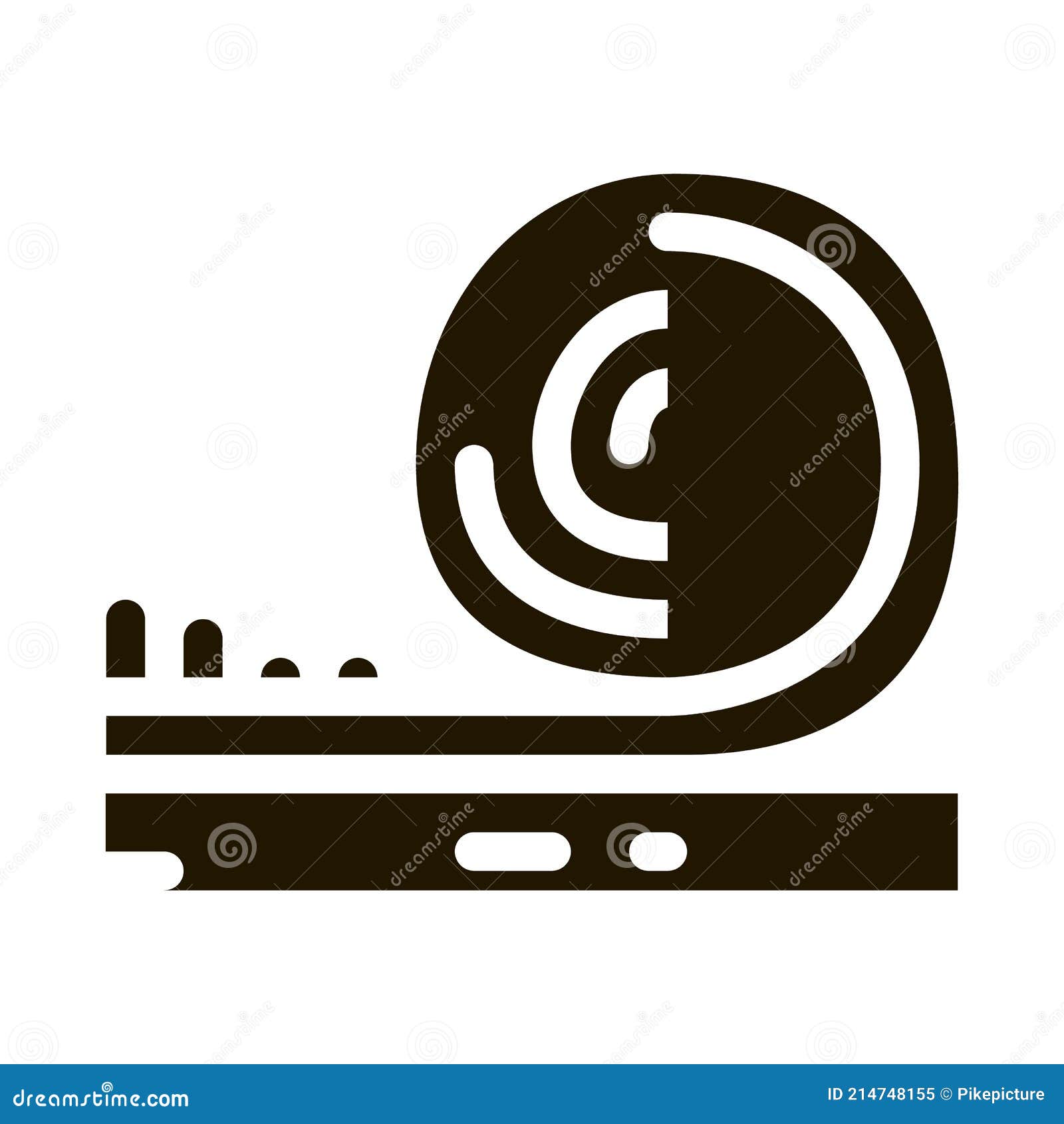 Rolled Artificial Turf Icon Vector Glyph Illustration Stock Vector ...