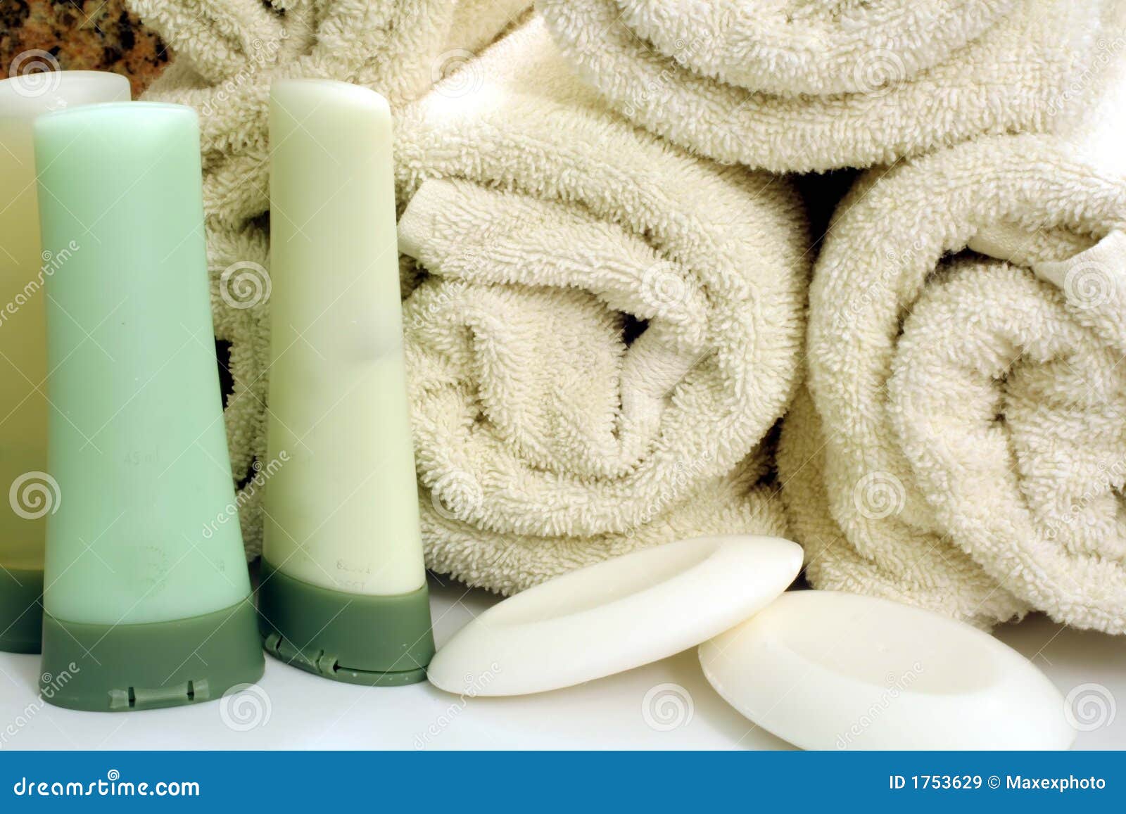 Rolled Bath Towels stock image. Image of conditioner, bathroom - 1753629