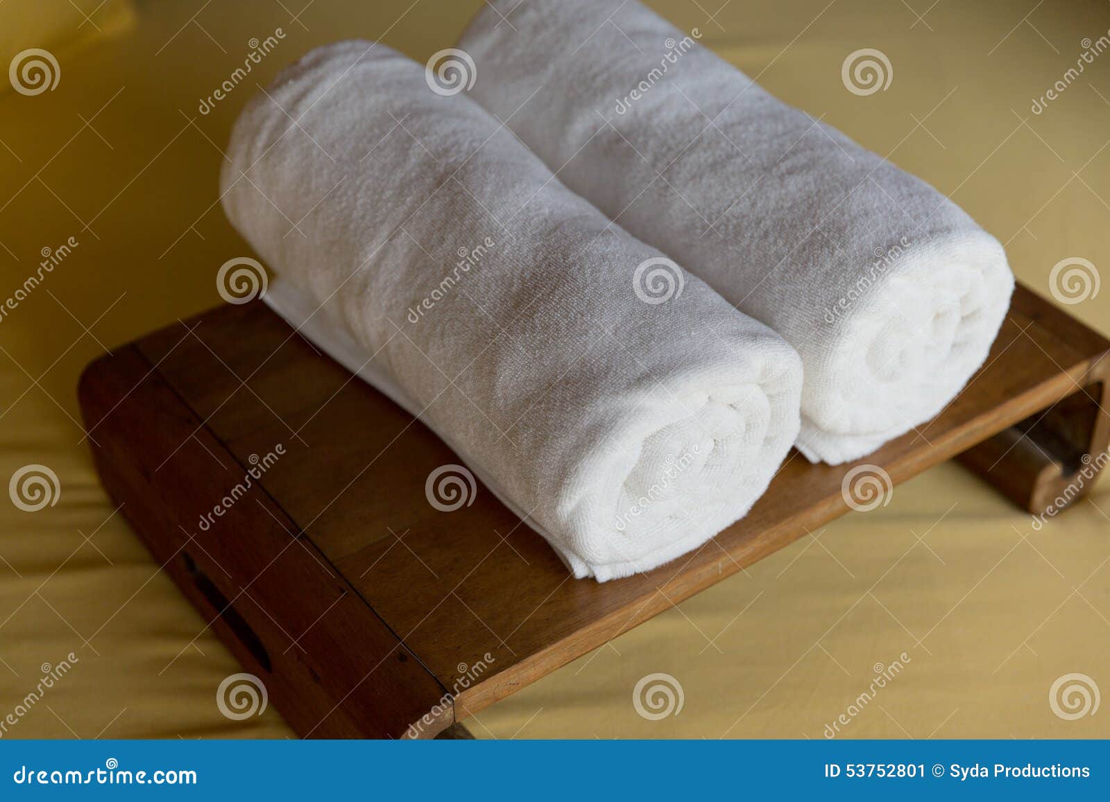 Rolled Bath Towels at Hotel Spa Stock Image - Image of rolled, clean ...