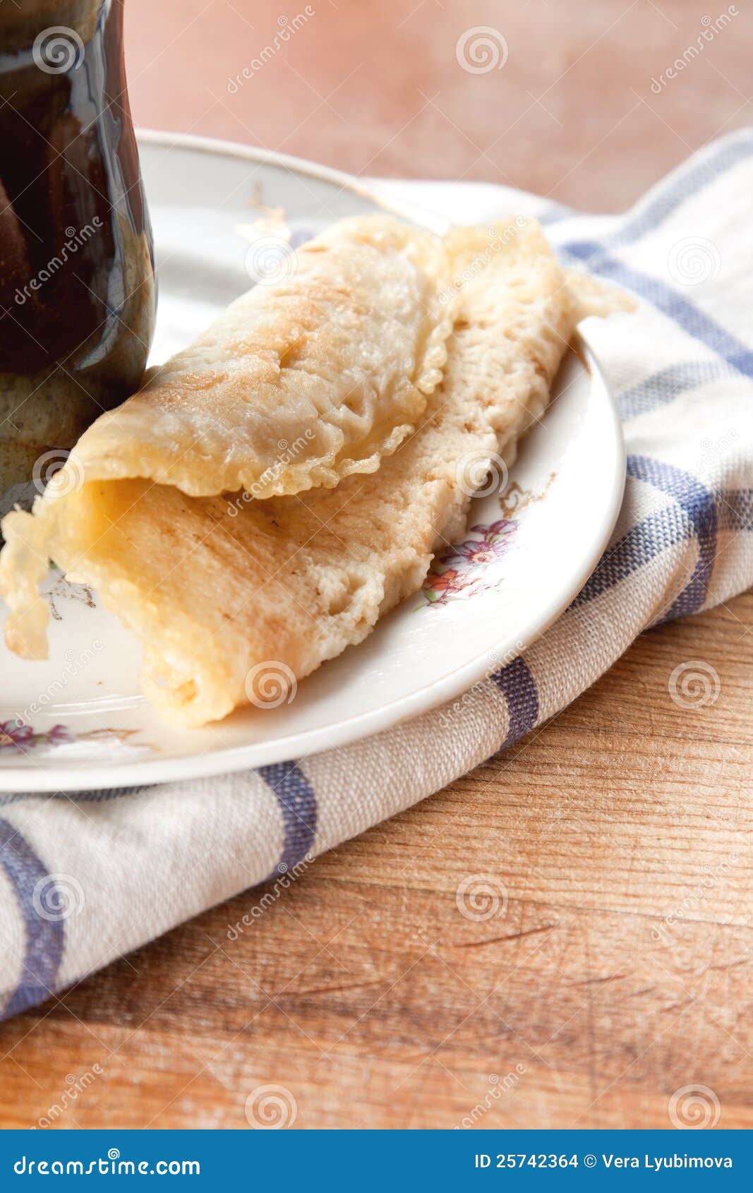 Rolled Batter Pancake with Filling Stock Photo - Image of batter ...
