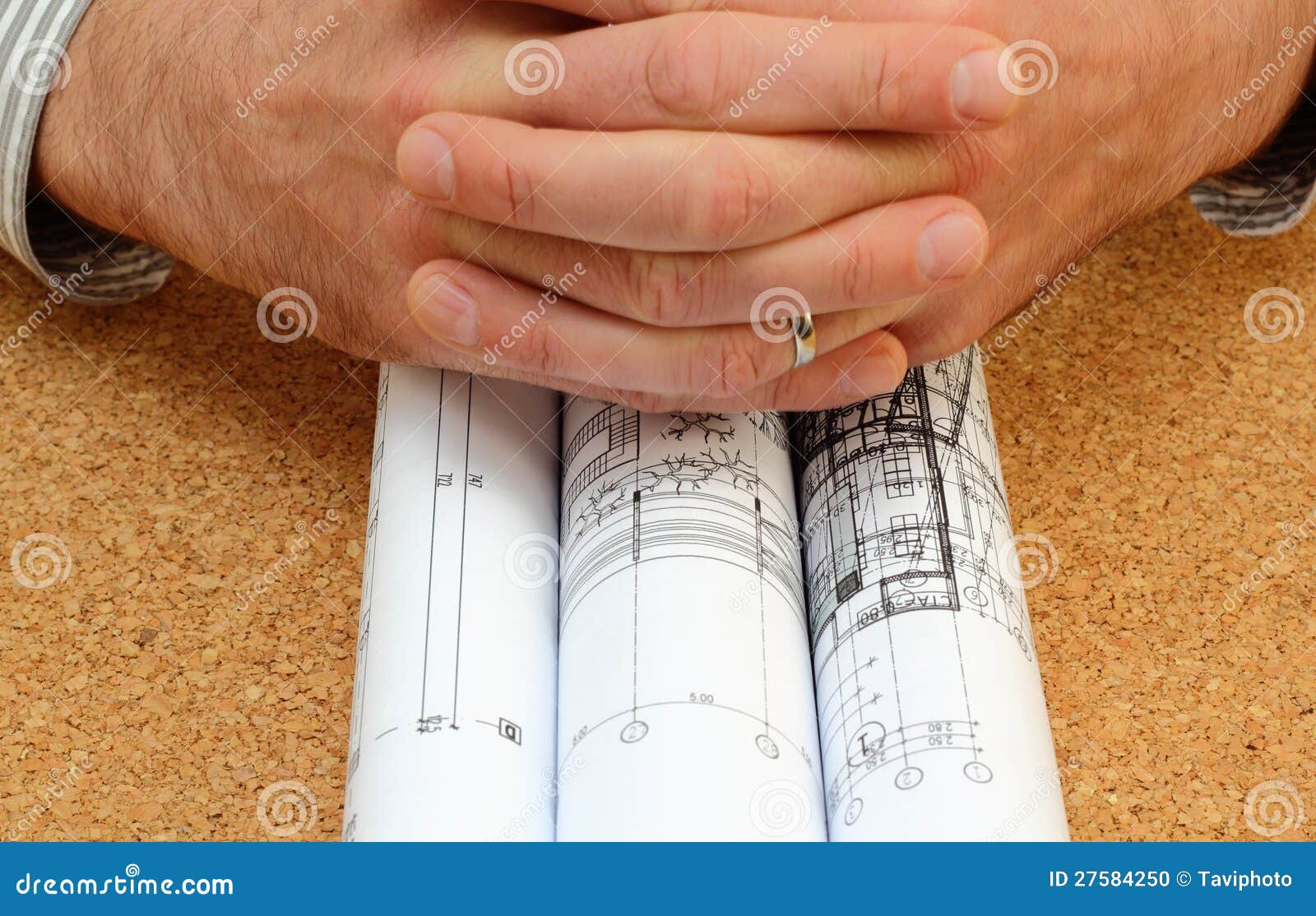 Rolled blueprints stock photo. Image of idea, human, contractor - 27584250