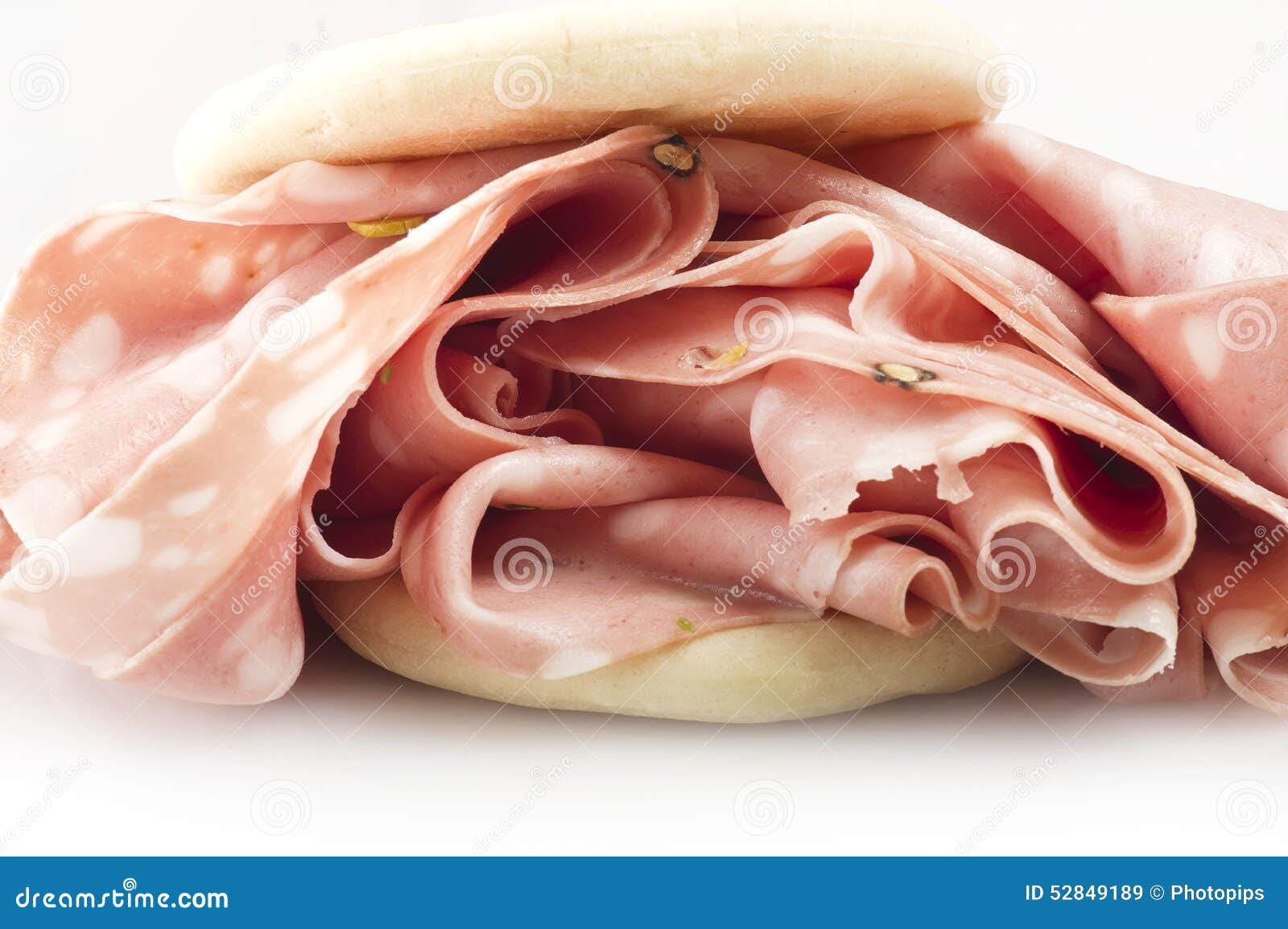 Rolled bologna slices stock image. Image of roll, delicious - 52849189