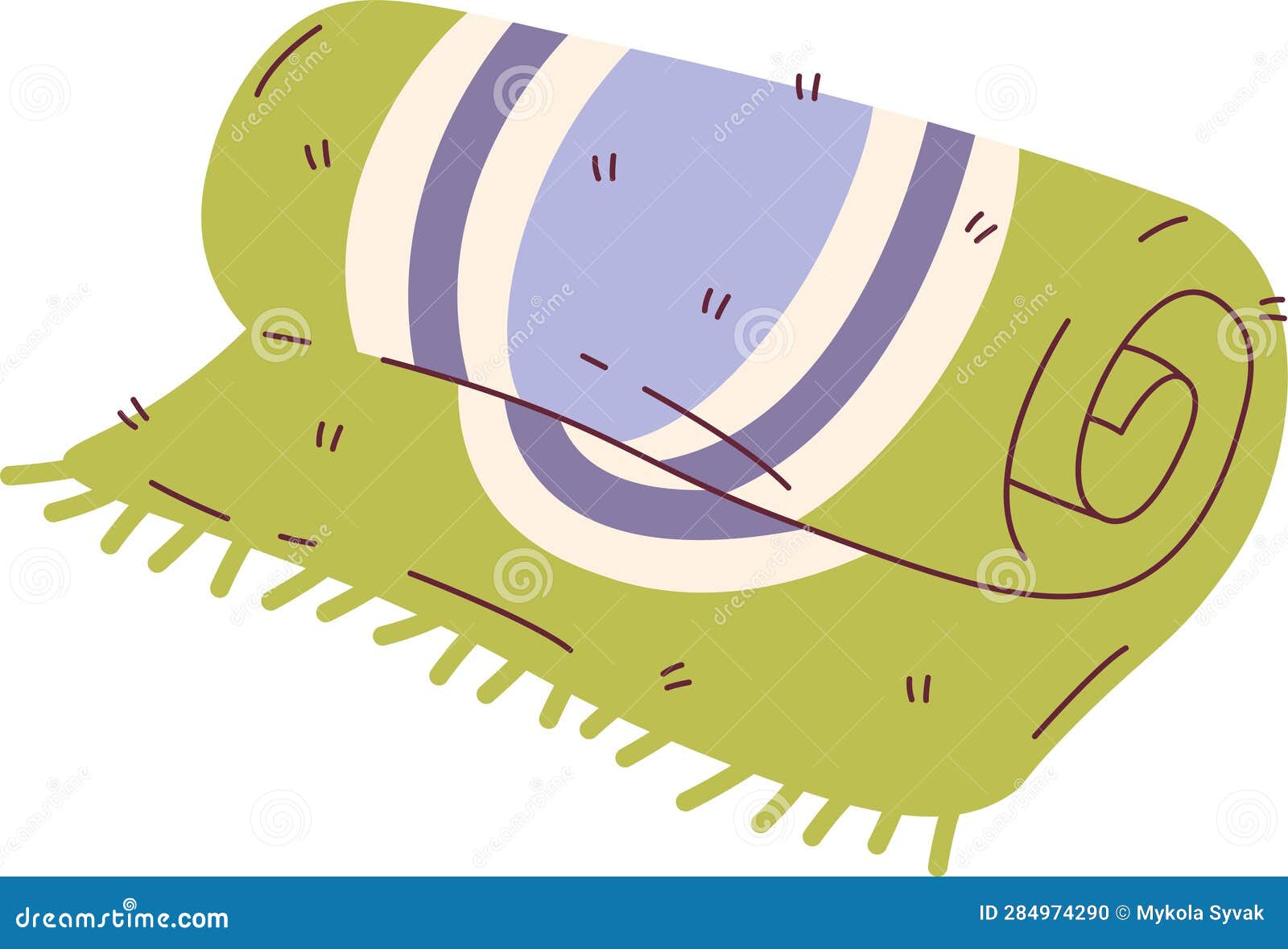 Rolled Carpet With Circles Vector Illustration | CartoonDealer.com ...