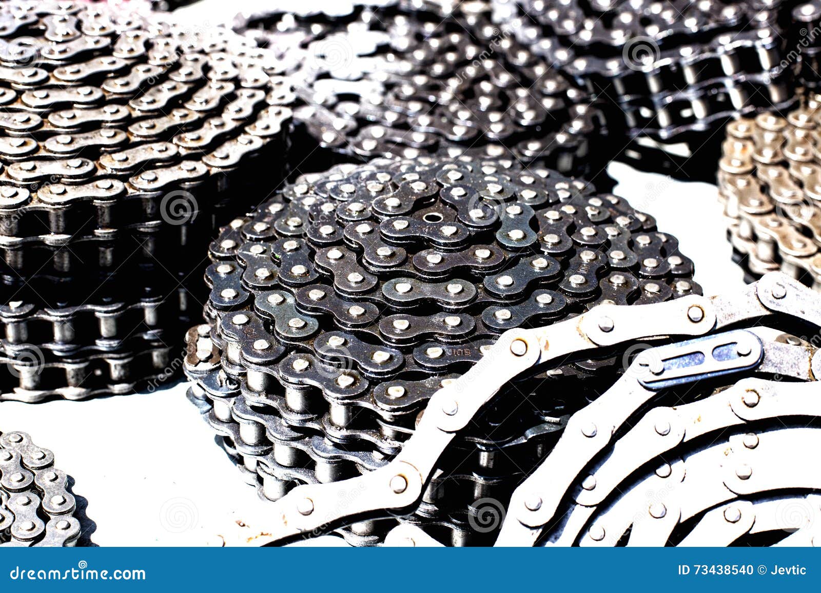 Rolled Chains for Transmission Stock Photo - Image of industrial ...