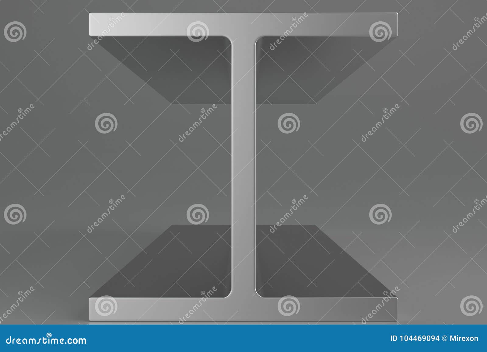 Rolled Channel Steel Bar on Gray Background. 3d Rendering. Stock ...
