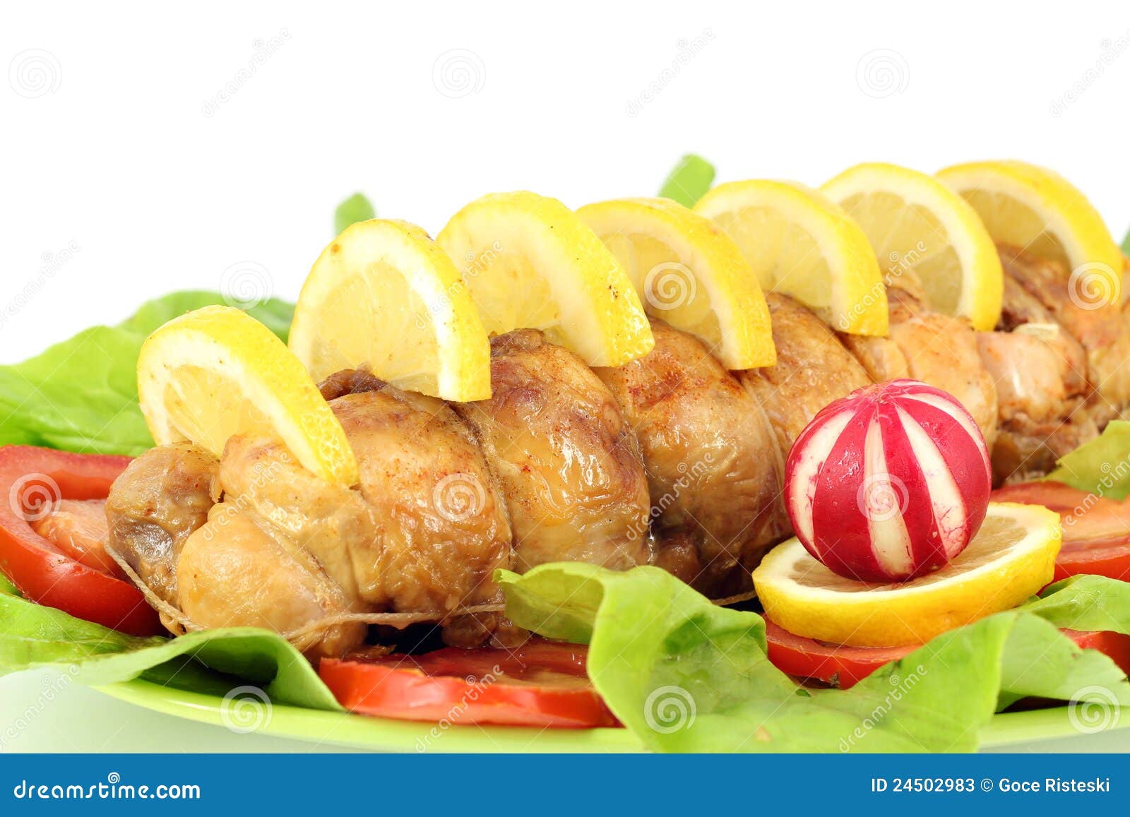 Rolled chicken meat stock image. Image of fillet, delicious - 24502983