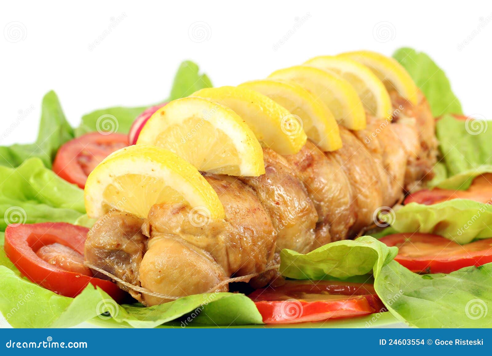 Rolled chicken meat stock photo. Image of tasty, cuisine - 24603554