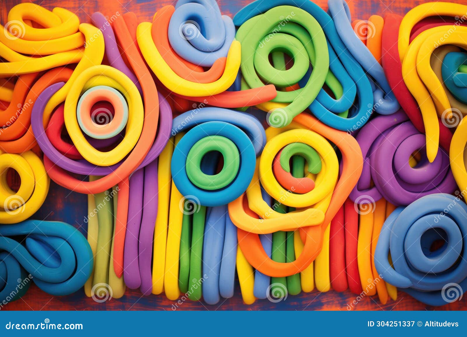 Rolled Coils of Multicolored Plasticine Together Stock Image - Image of ...